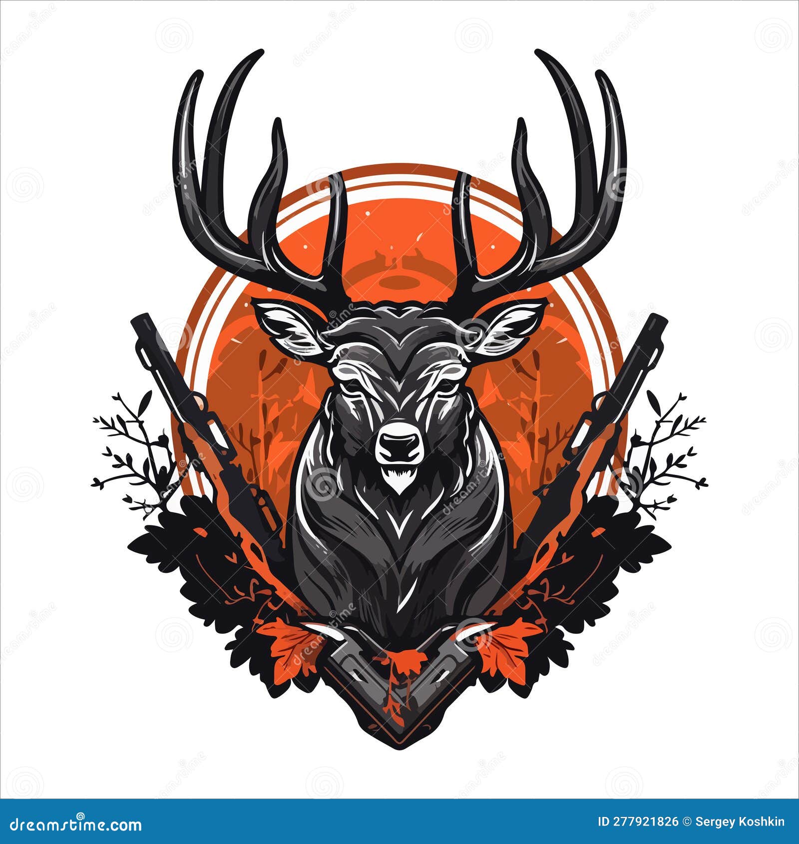 Deer Emblem Logo. Deer Head Colored Print Stock Vector - Illustration ...