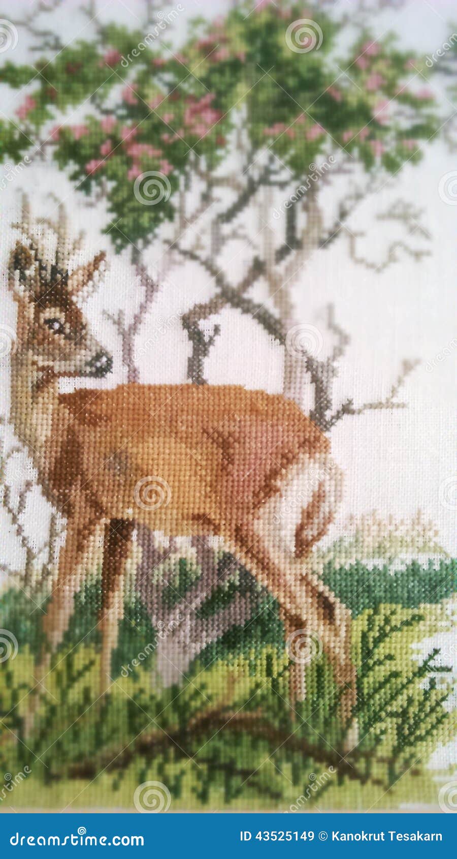 Deer Embroidery stock image. Image of favourite, thread - 43525149
