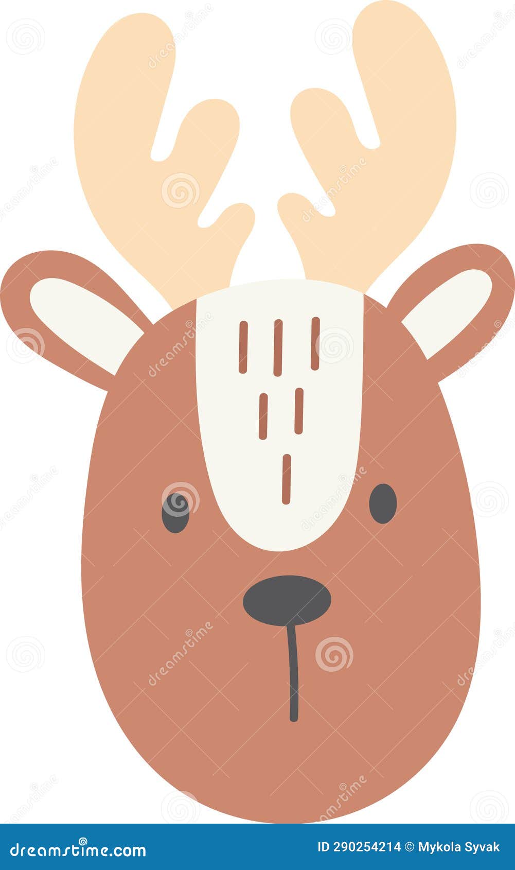 Deer Face Cartoon stock illustration. Illustration of rabbit - 290254214