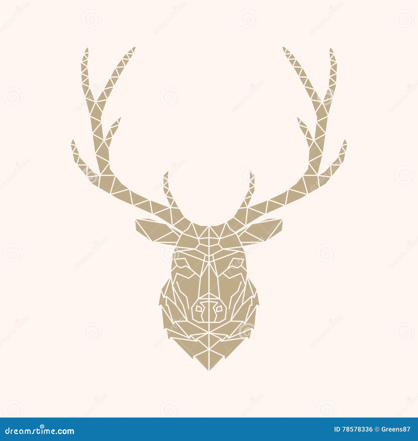 Deer Face Illustration. stock vector. Illustration of isolated - 78578336