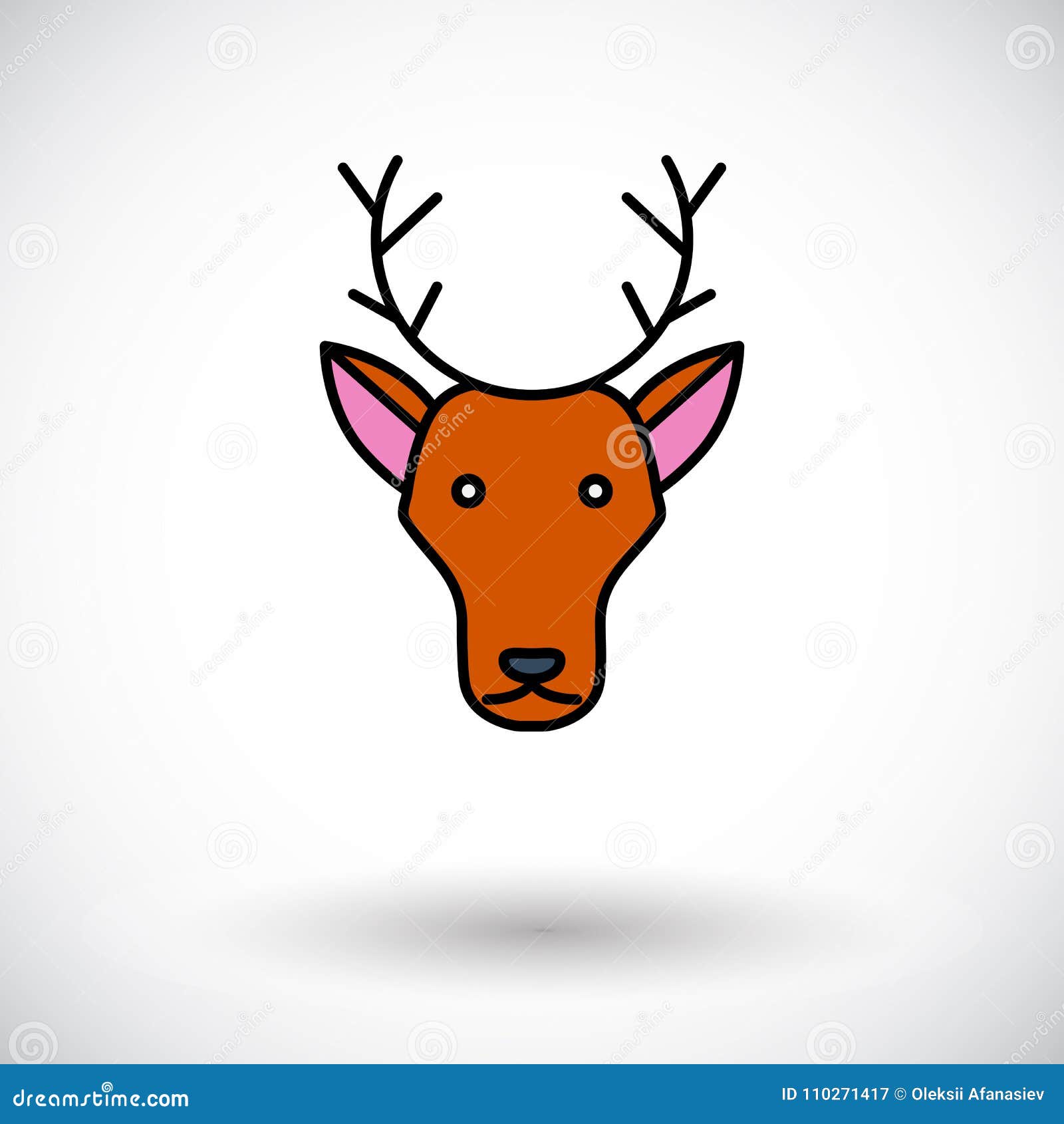 Deer icon stock vector. Illustration of decoration, icon - 110271417