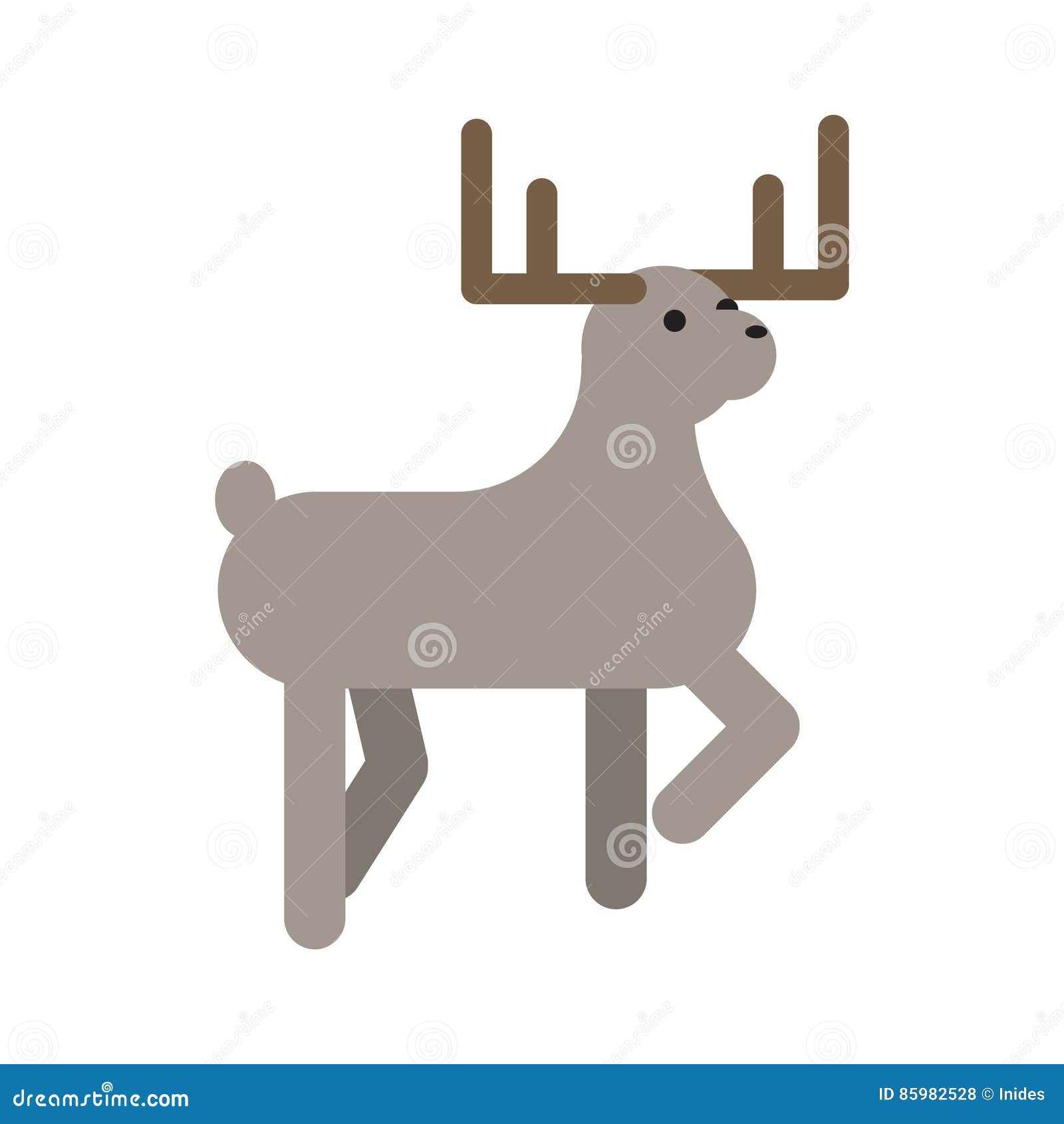 Deer Flat Style Vector Illustration. Stock Vector - Illustration of ...