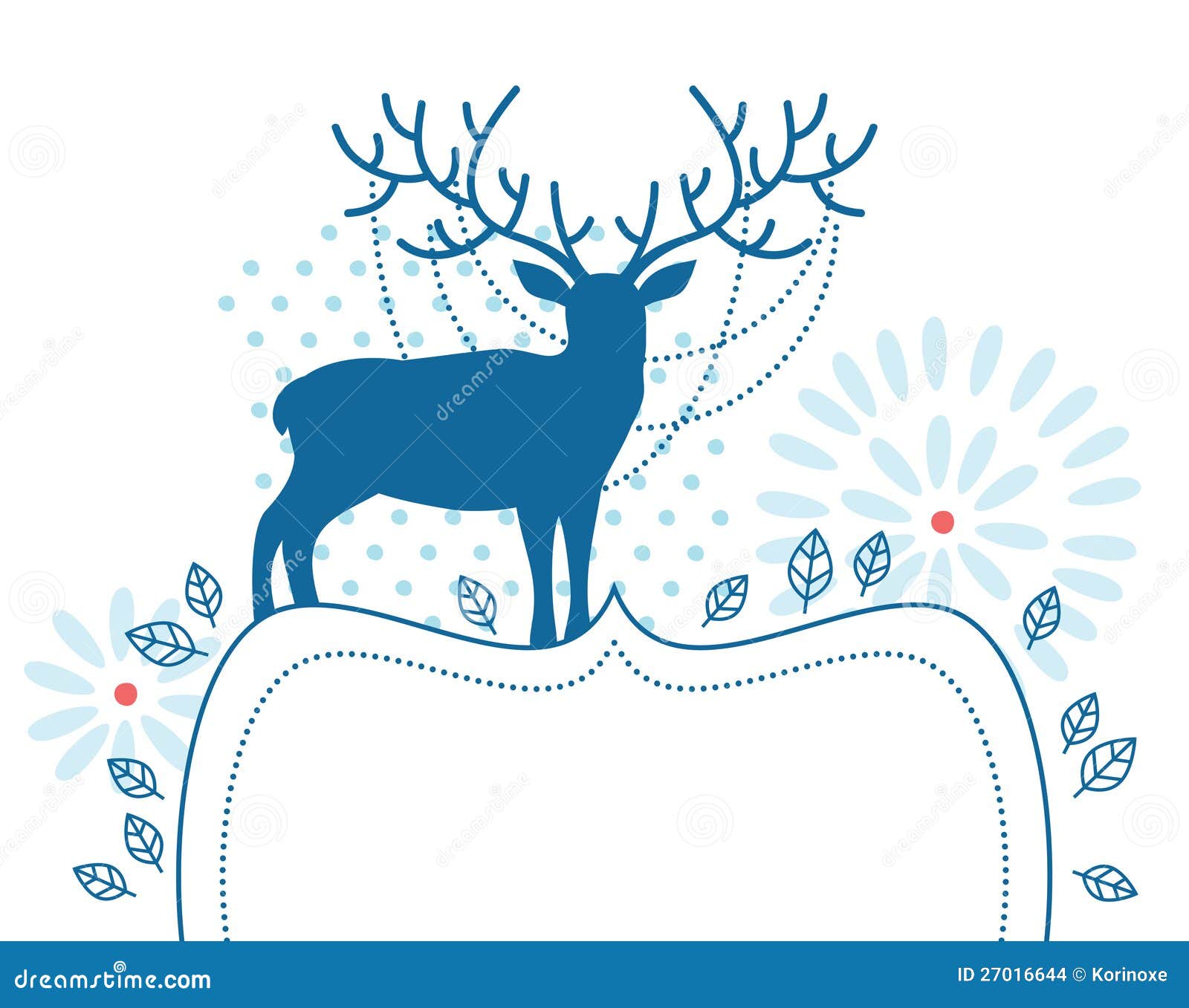 Deer with frame stock vector. Illustration of color, pattern - 27016644