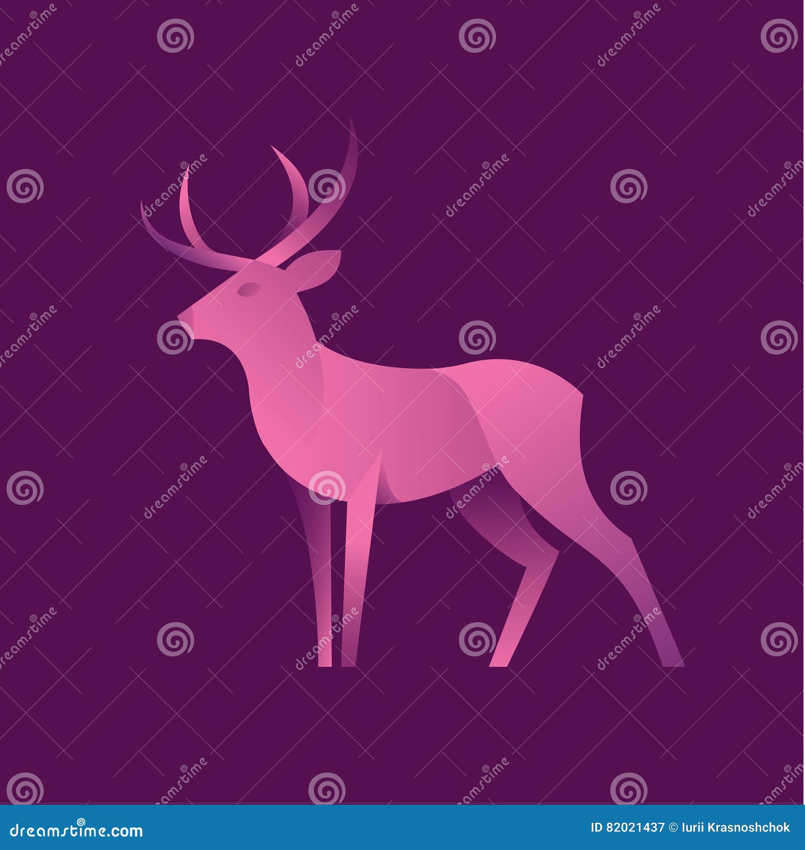 Deer Graphic Color Illustration for the Modern Gradient Design, a ...