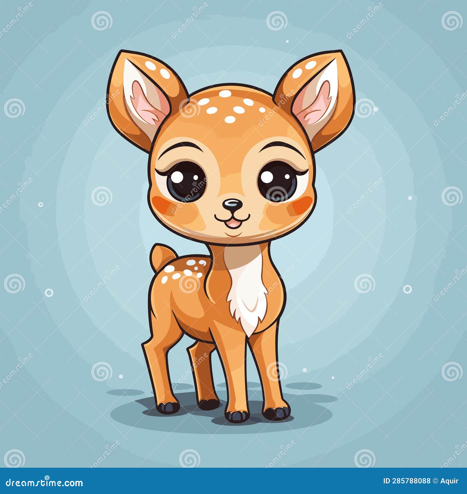 Deer. Deer Hand-drawn Comic Illustration. Cute Vector Doodle Style ...