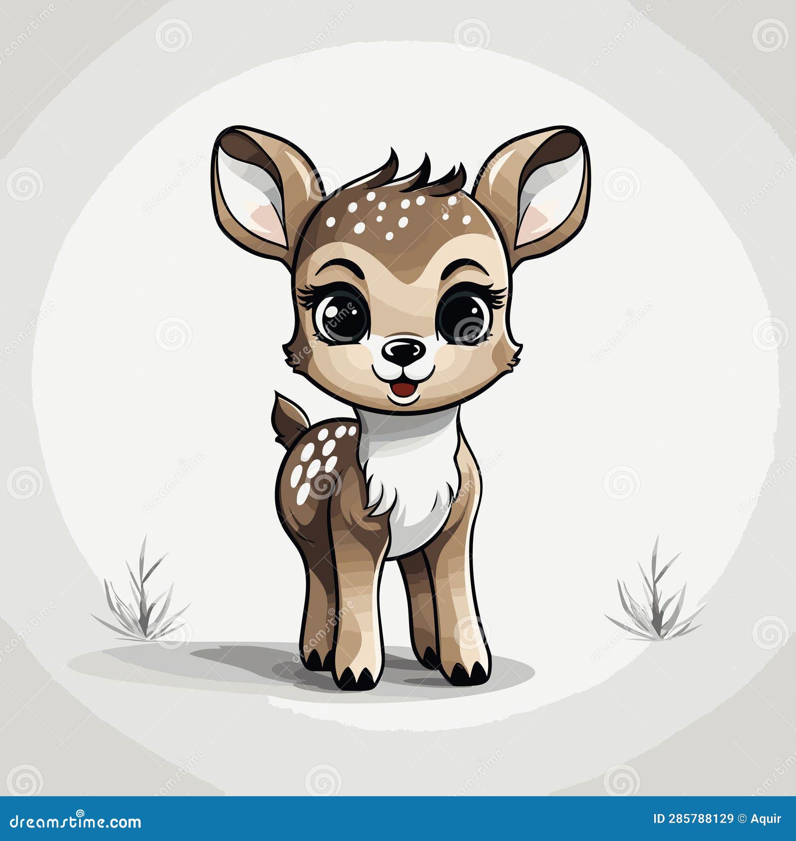 Deer. Deer Hand-drawn Comic Illustration. Cute Vector Doodle Style ...
