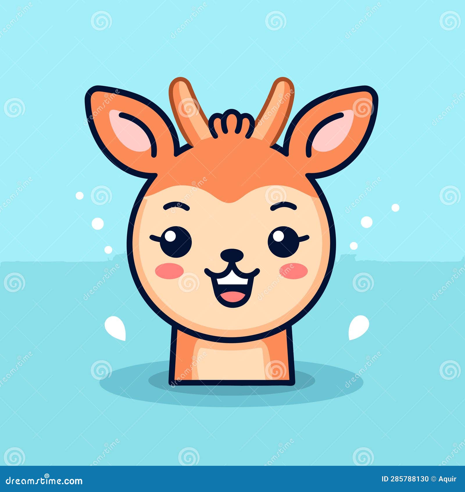 Deer. Deer Hand-drawn Comic Illustration. Cute Vector Doodle Style ...