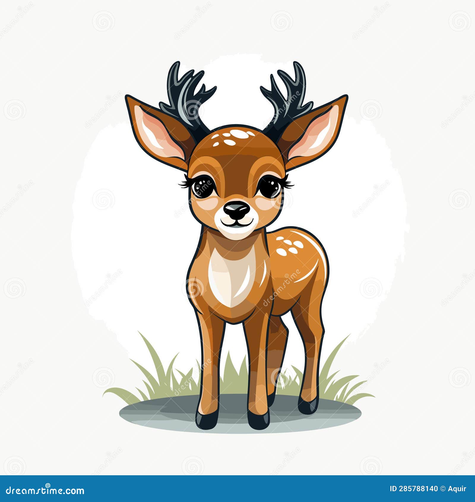 Deer. Deer Hand-drawn Comic Illustration. Cute Vector Doodle Style ...