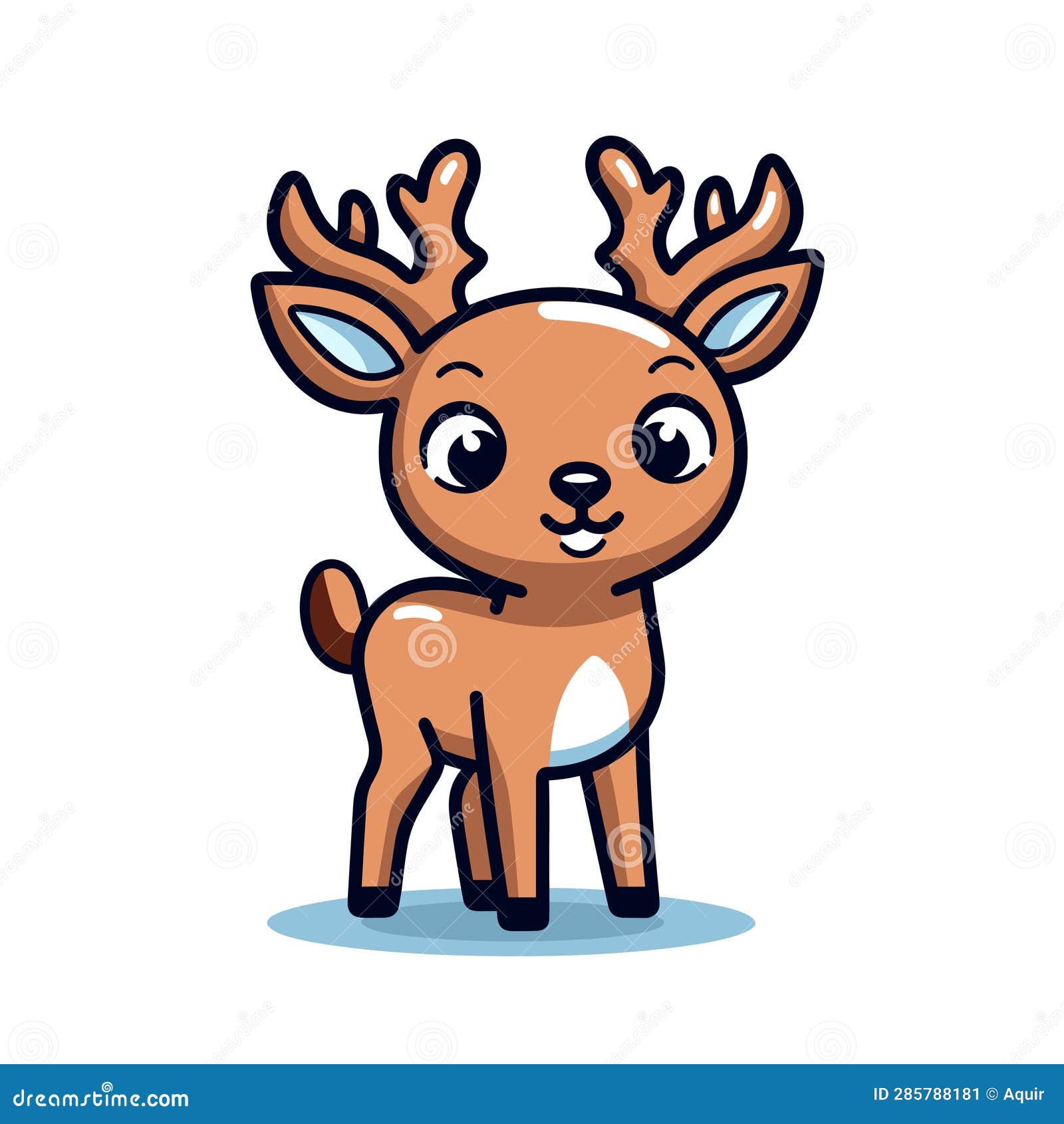 Deer. Deer Hand-drawn Comic Illustration. Cute Vector Doodle Style ...