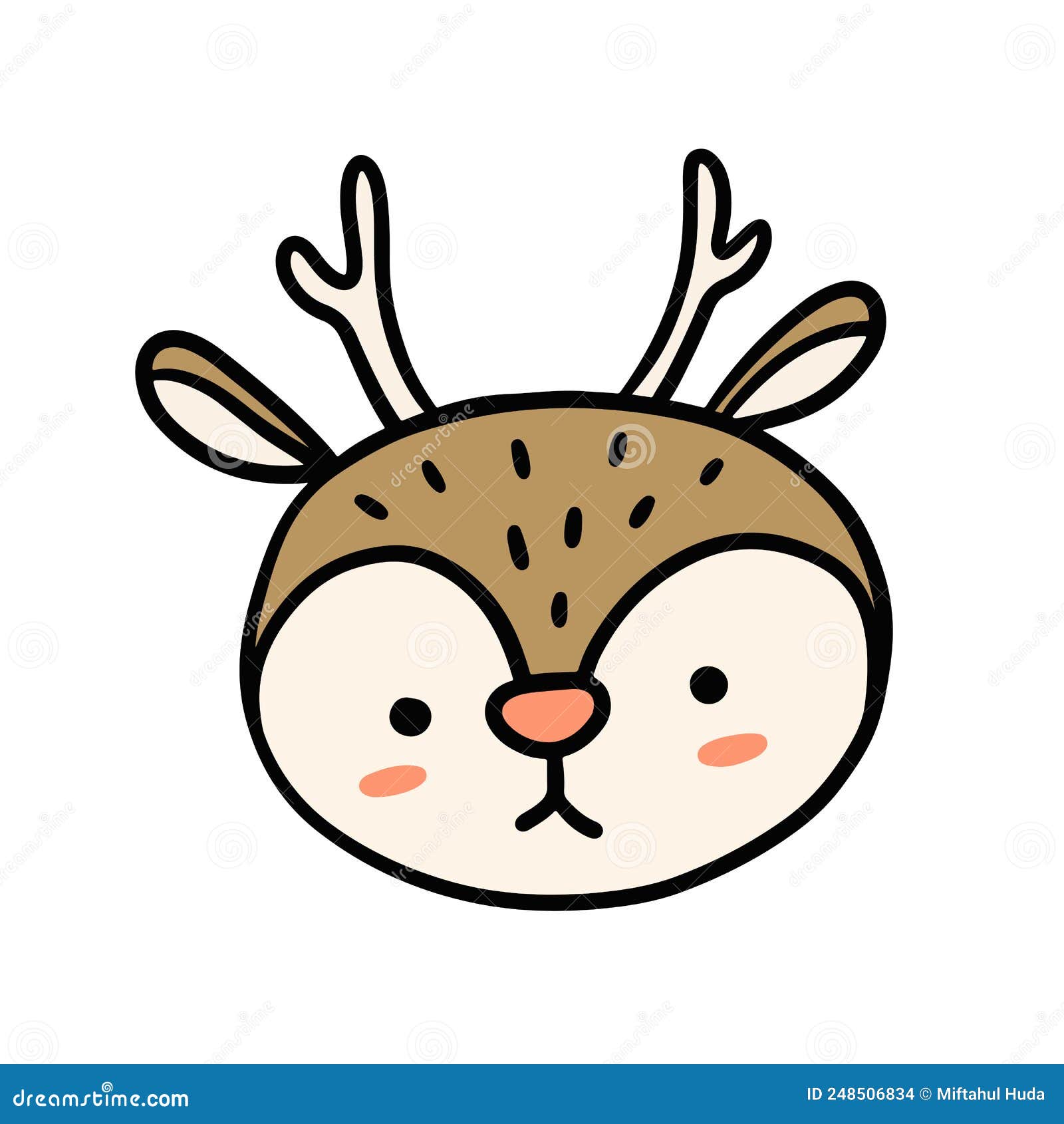 Deer Hand Drawn. Simple and Cute Illustrations in Vector Design Stock ...