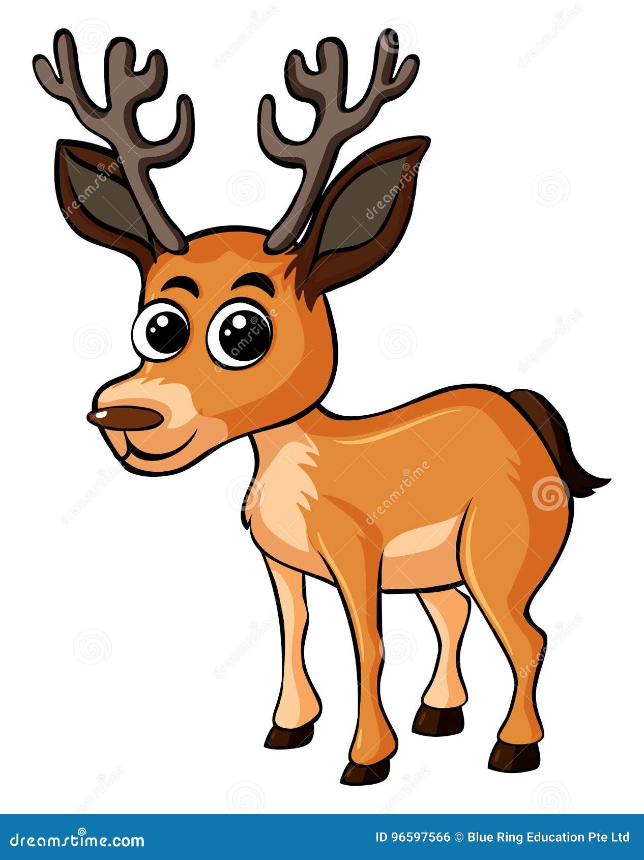 Deer with happy face stock vector. Illustration of isolated - 96597566