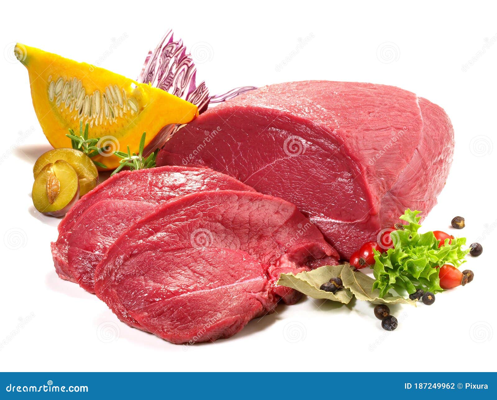 Deer Haunch - Wild Game Meat Isolated on White Background Stock Photo ...