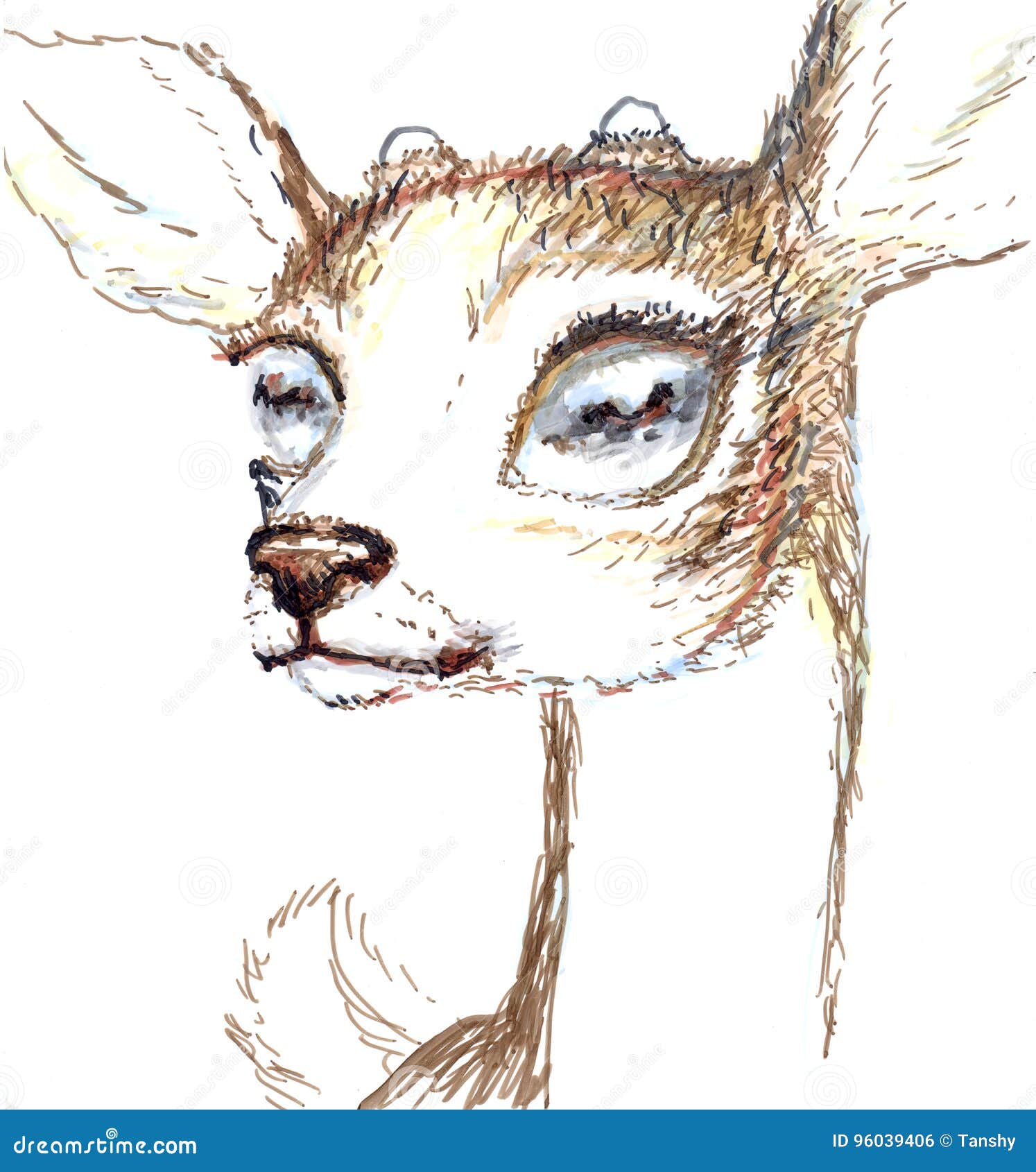 Deer. Head Avatar Figure Paints Stock Illustration - Illustration of ...