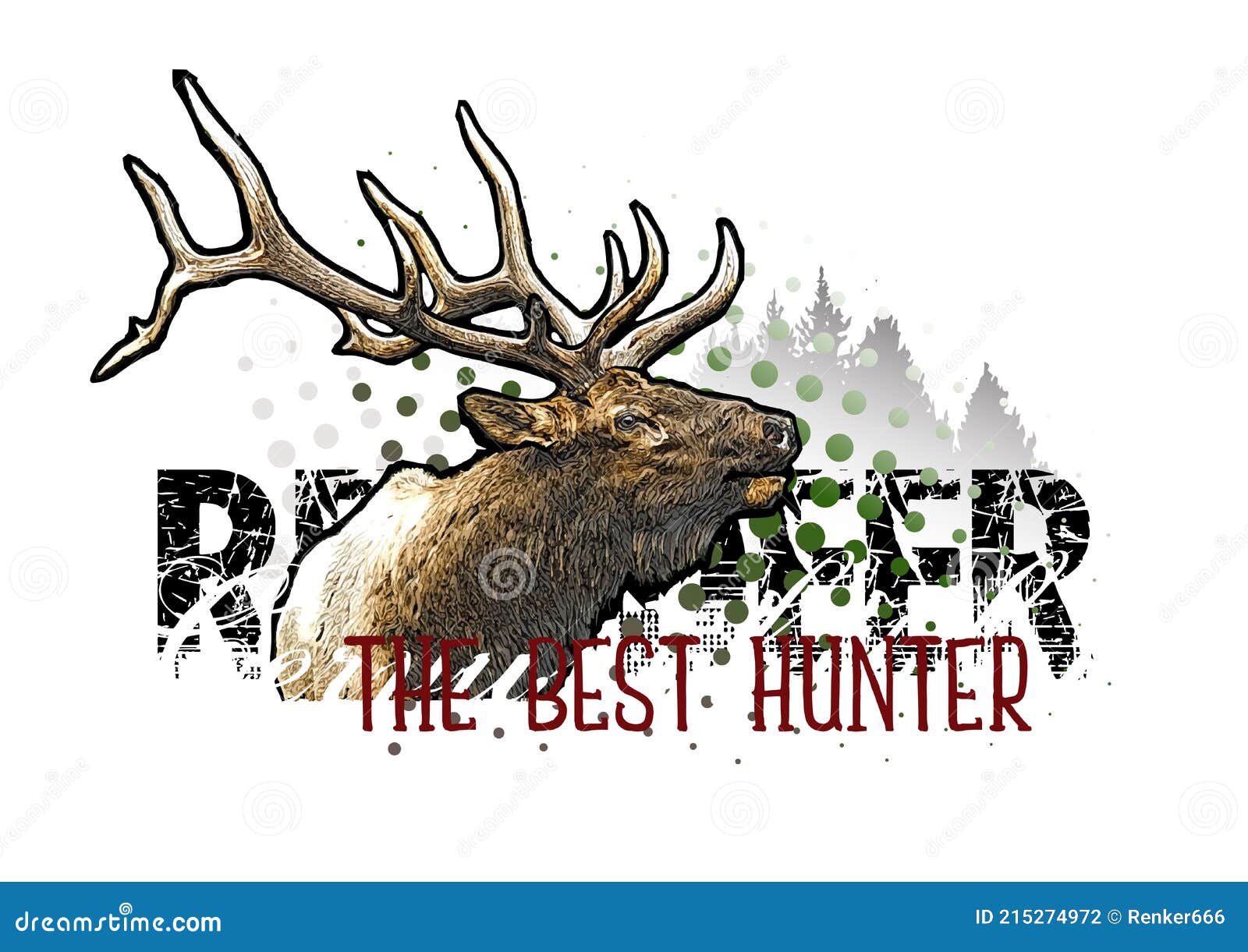 Deer Head Banner Vector Illustration Stock Vector - Illustration of ...