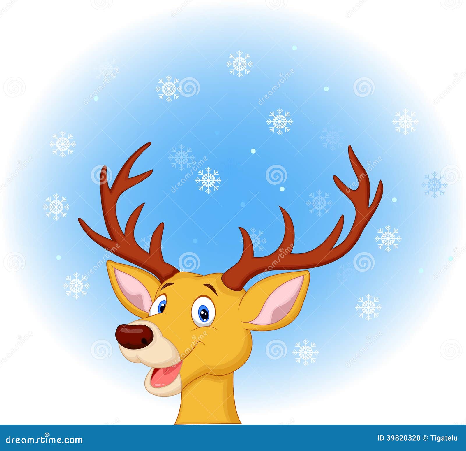 Deer head cartoon stock vector. Illustration of december - 39820320