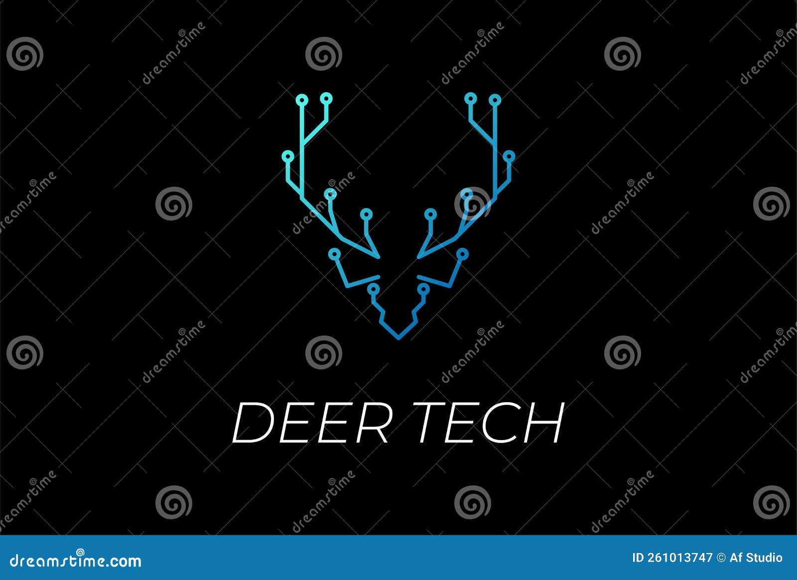 Deer Head with Electronic Circuit for Smart Tech Logo Design Stock ...