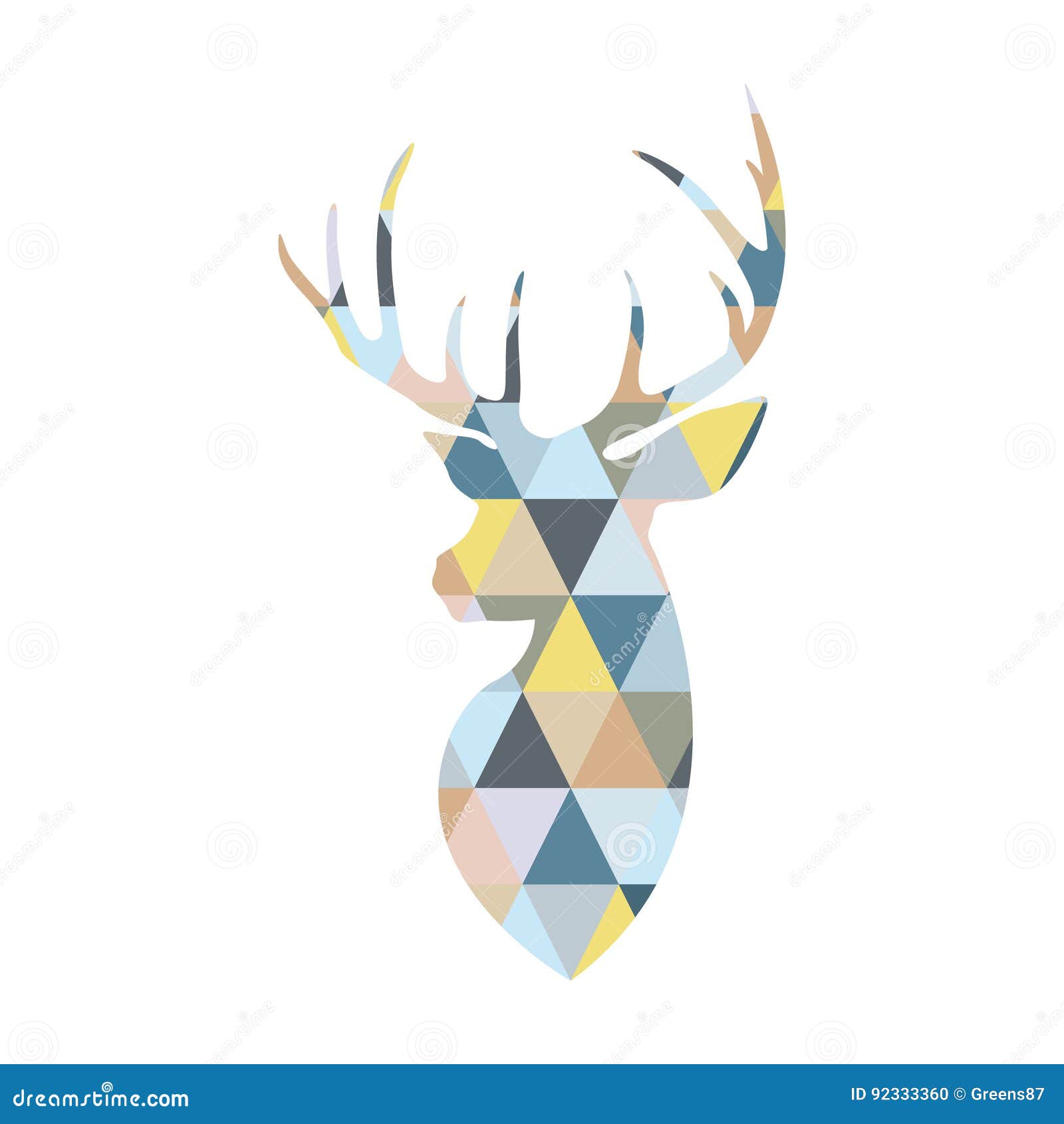Deer Head Formed By Triangular Multicolored Shapes. Vector Illustration ...