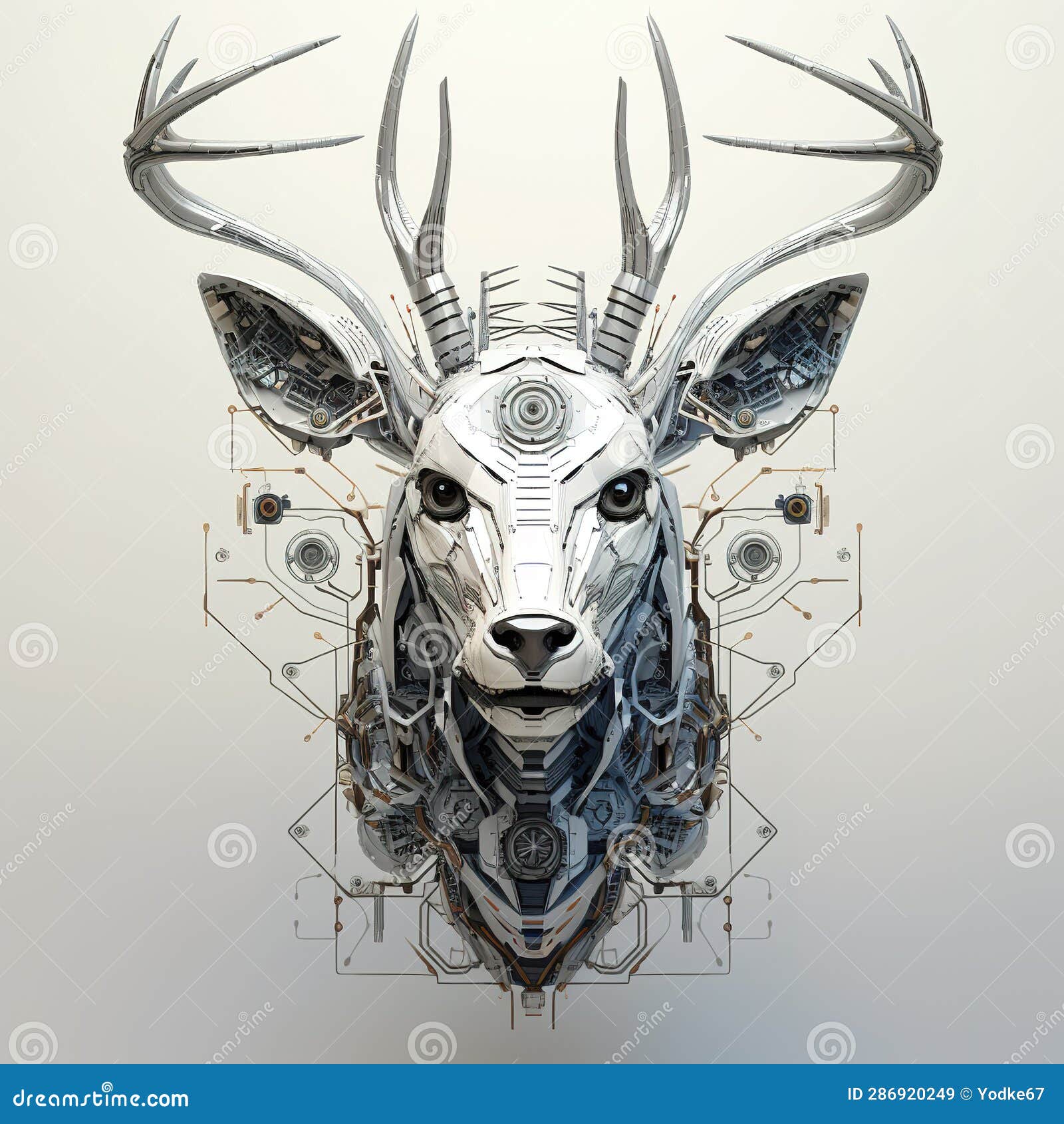 A Deer Head that is a Futuristic Machine of the Future World. Wildlife ...