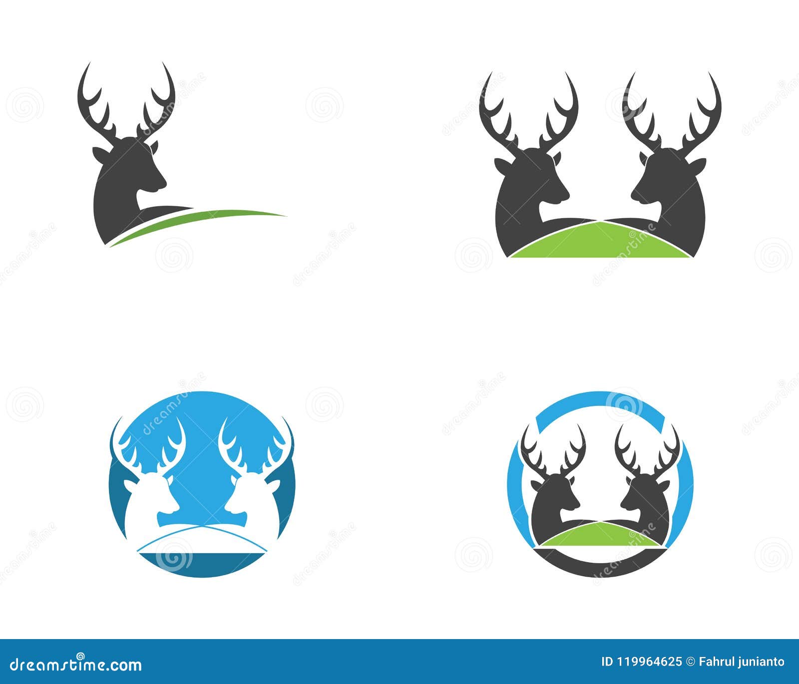 Deer Head Icon Logo Vector Template Stock Vector - Illustration of ...