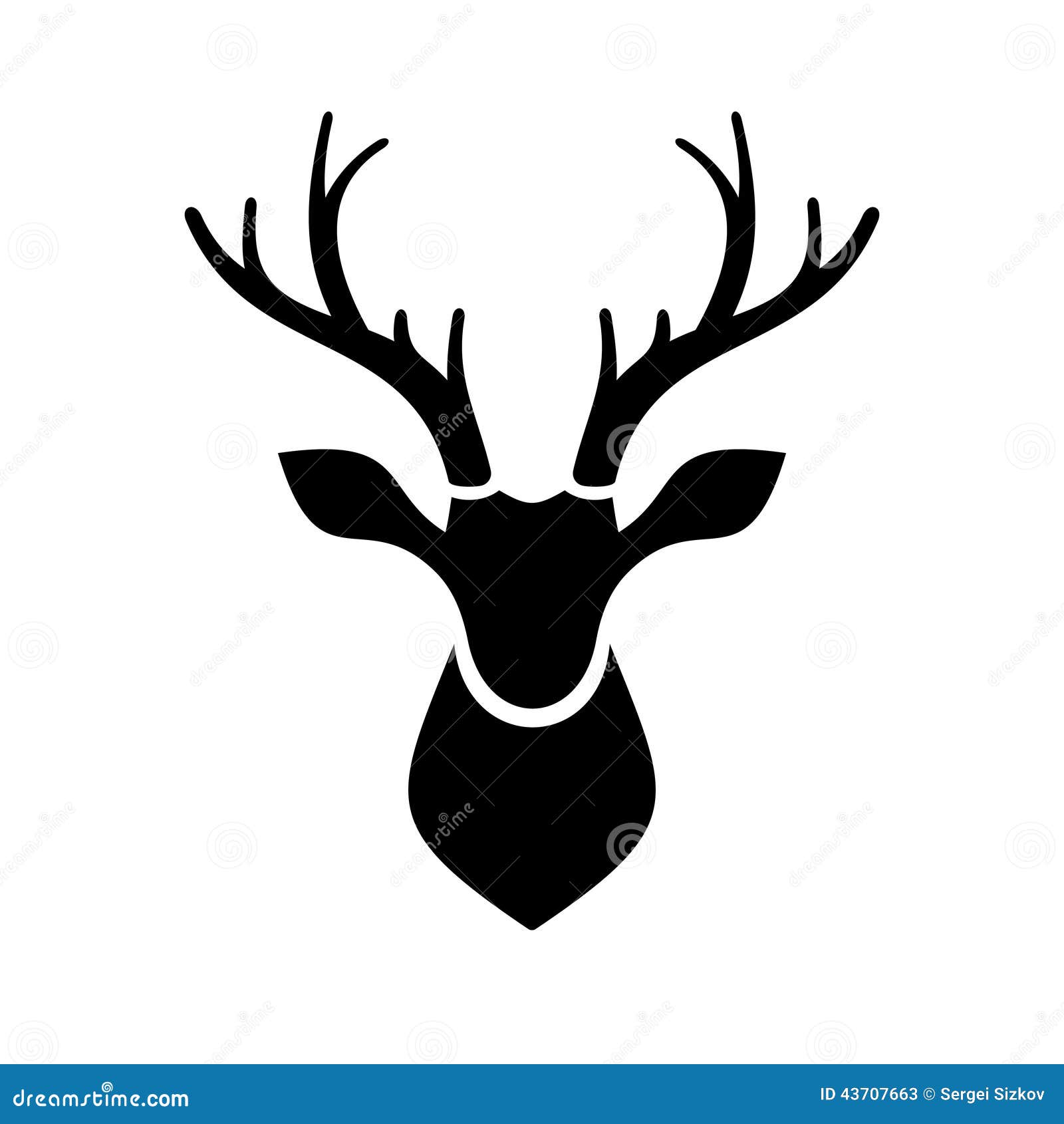 Deer Head Icon Vector Logo stock vector. Illustration of black - 43707663