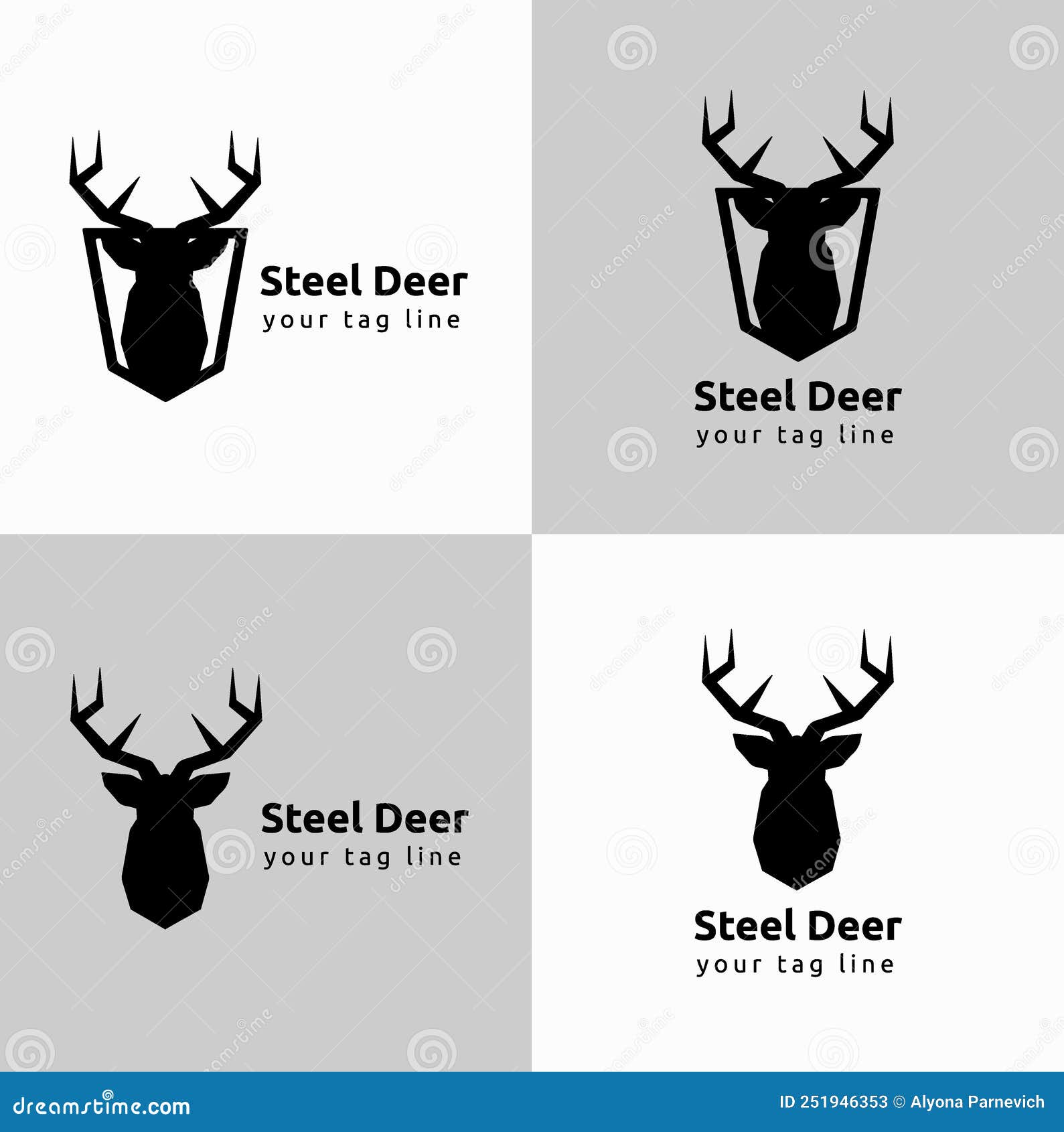 Deer Logo Template. Vector Illustration of Elk Head Stock Vector ...