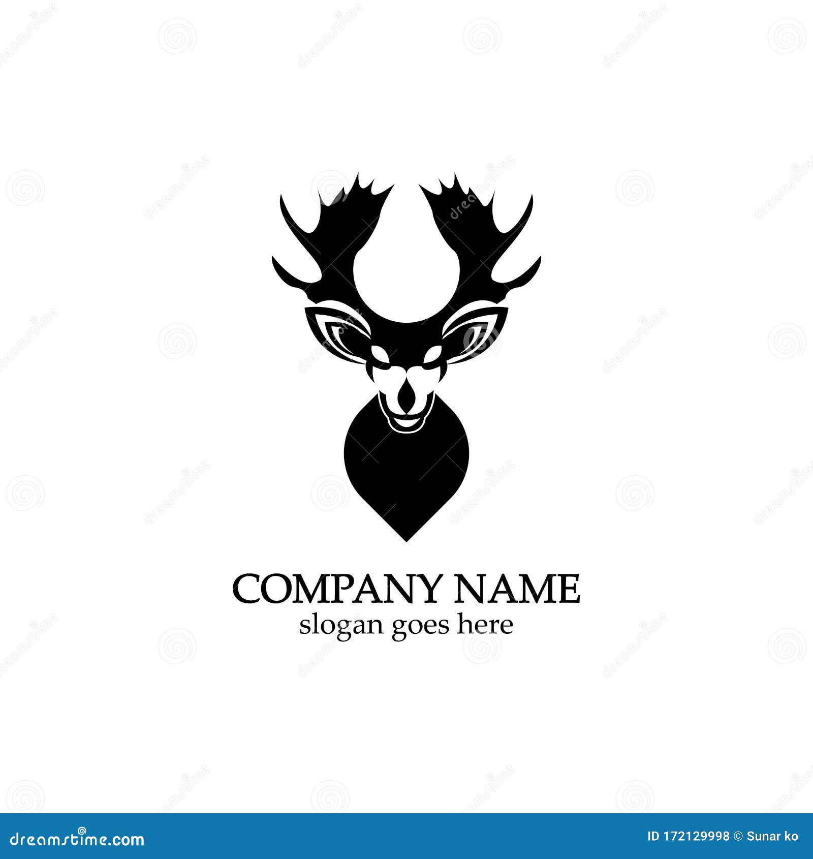 Deer Head Logo Template Vector Icon Illustration Design Stock Vector ...