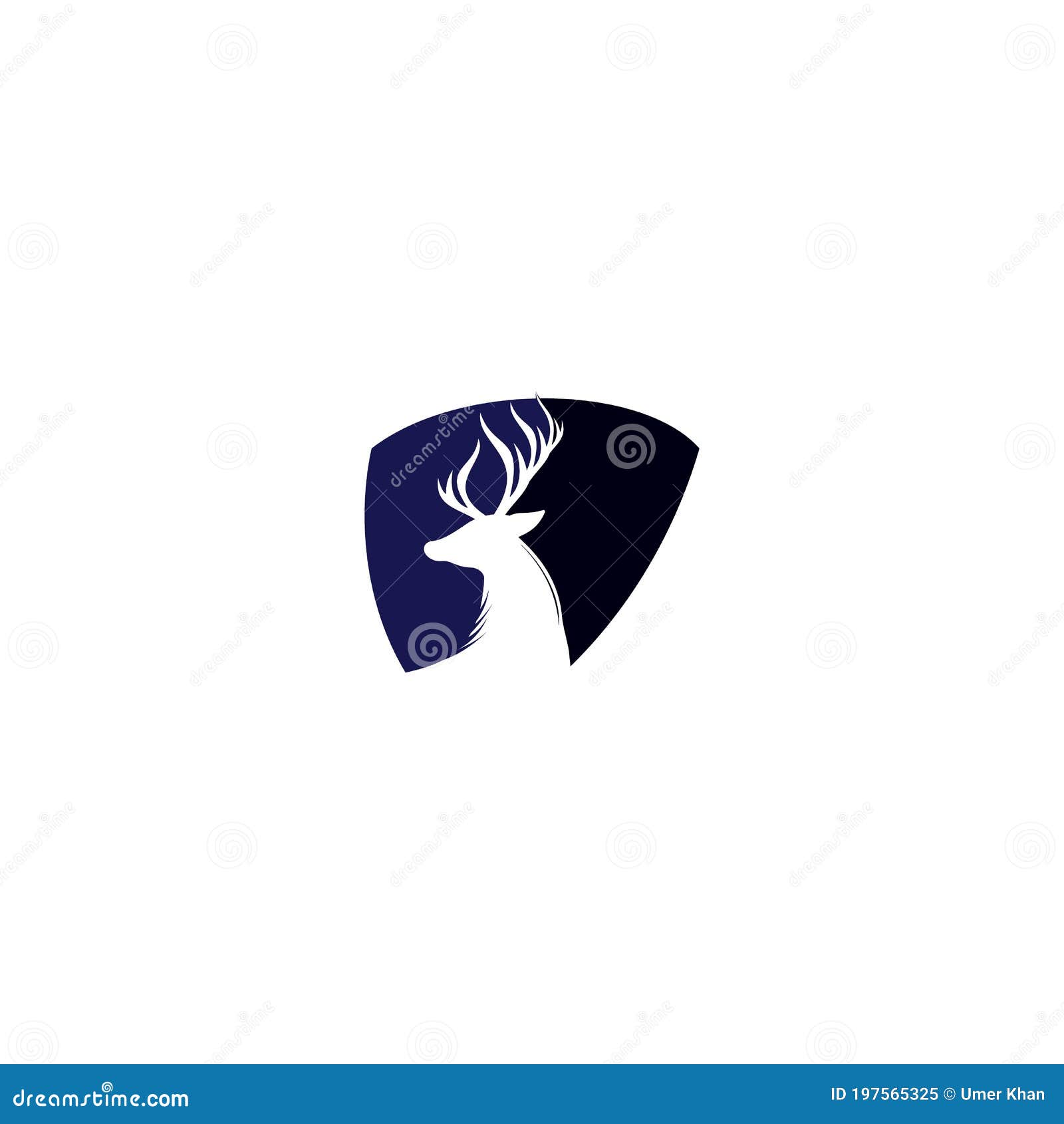 Deer Head Shield Shape Concept Logo Design Stock Vector - Illustration ...