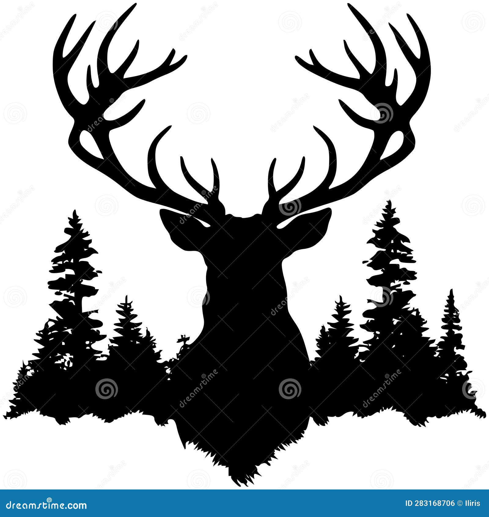 Elk Head Silhouette Patterns
