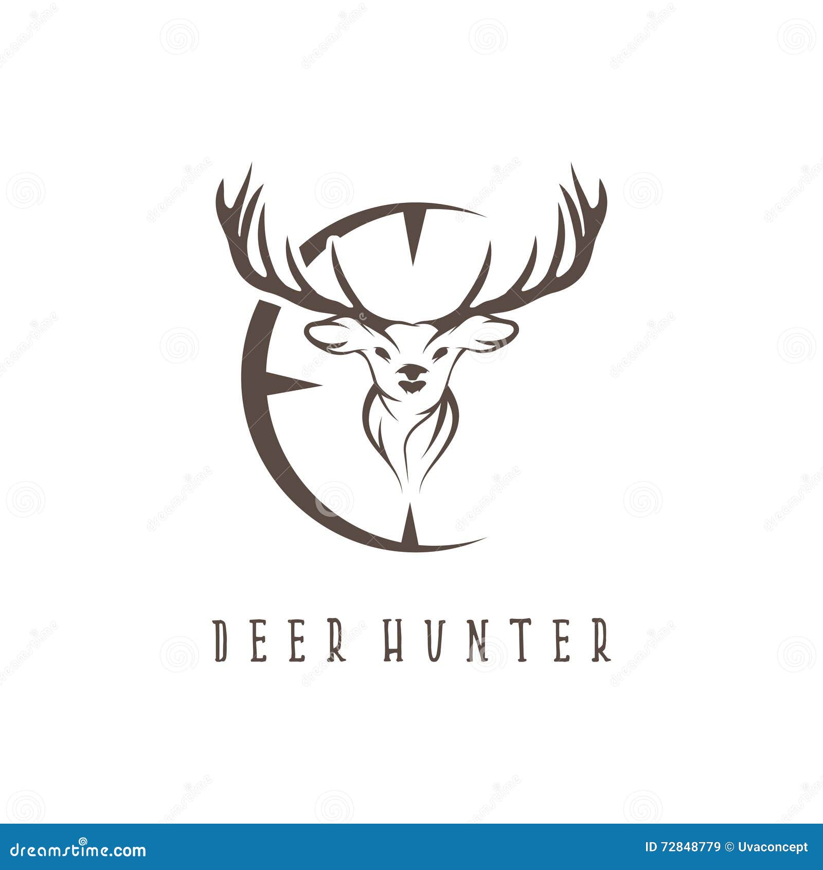 Deer Head with Target Vector Stock Vector - Illustration of mounted ...