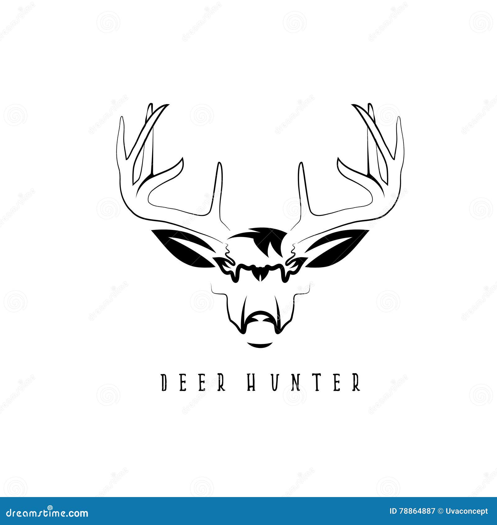 Deer Head Vector Design Template,hunting Stock Vector - Illustration of ...