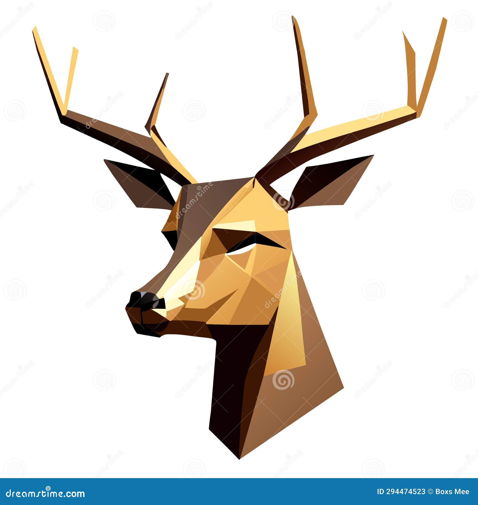 Deer Head. Vector Illustration Isolated on White Background Stock ...