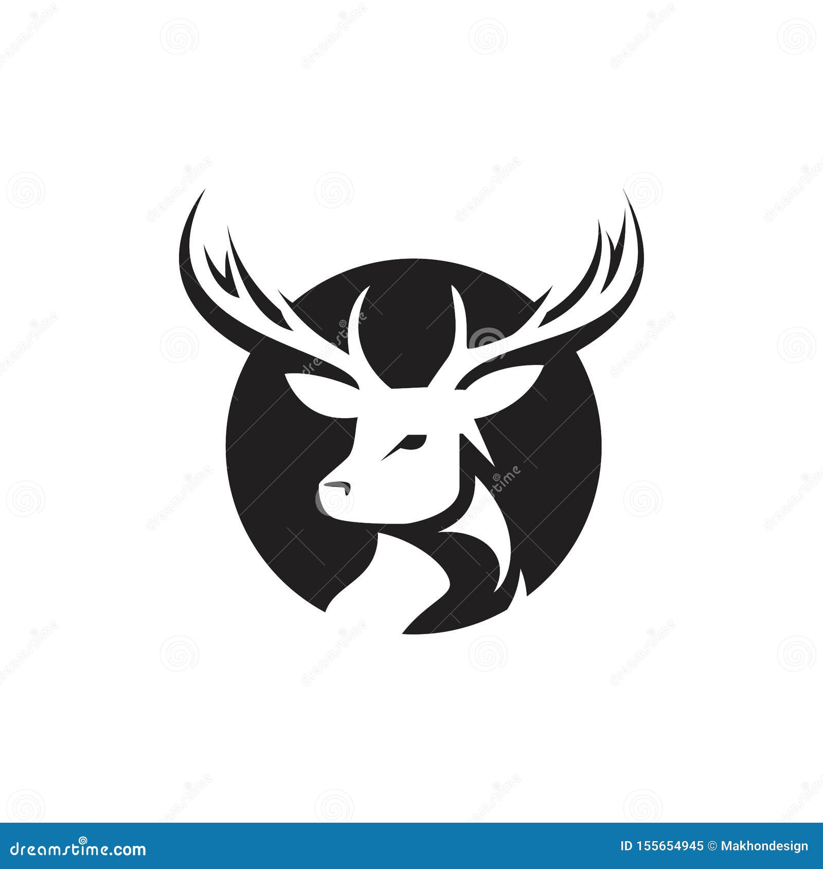Deer Head. Vector Logo Template, Dear Silhouette Logo | CartoonDealer ...