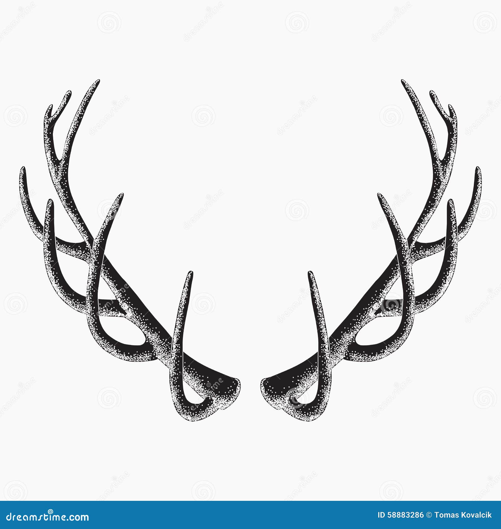 Deer horns stock vector. Illustration of element, deer - 58883286