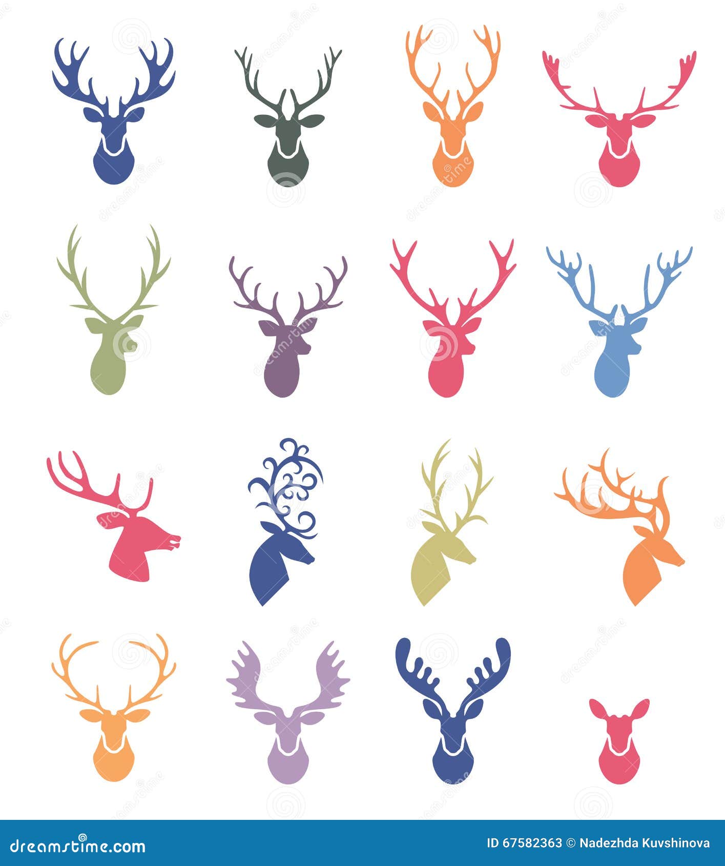 Deer Horns Vector Illusrtation. Antlers Vector Silhouette Icon. Hunting ...