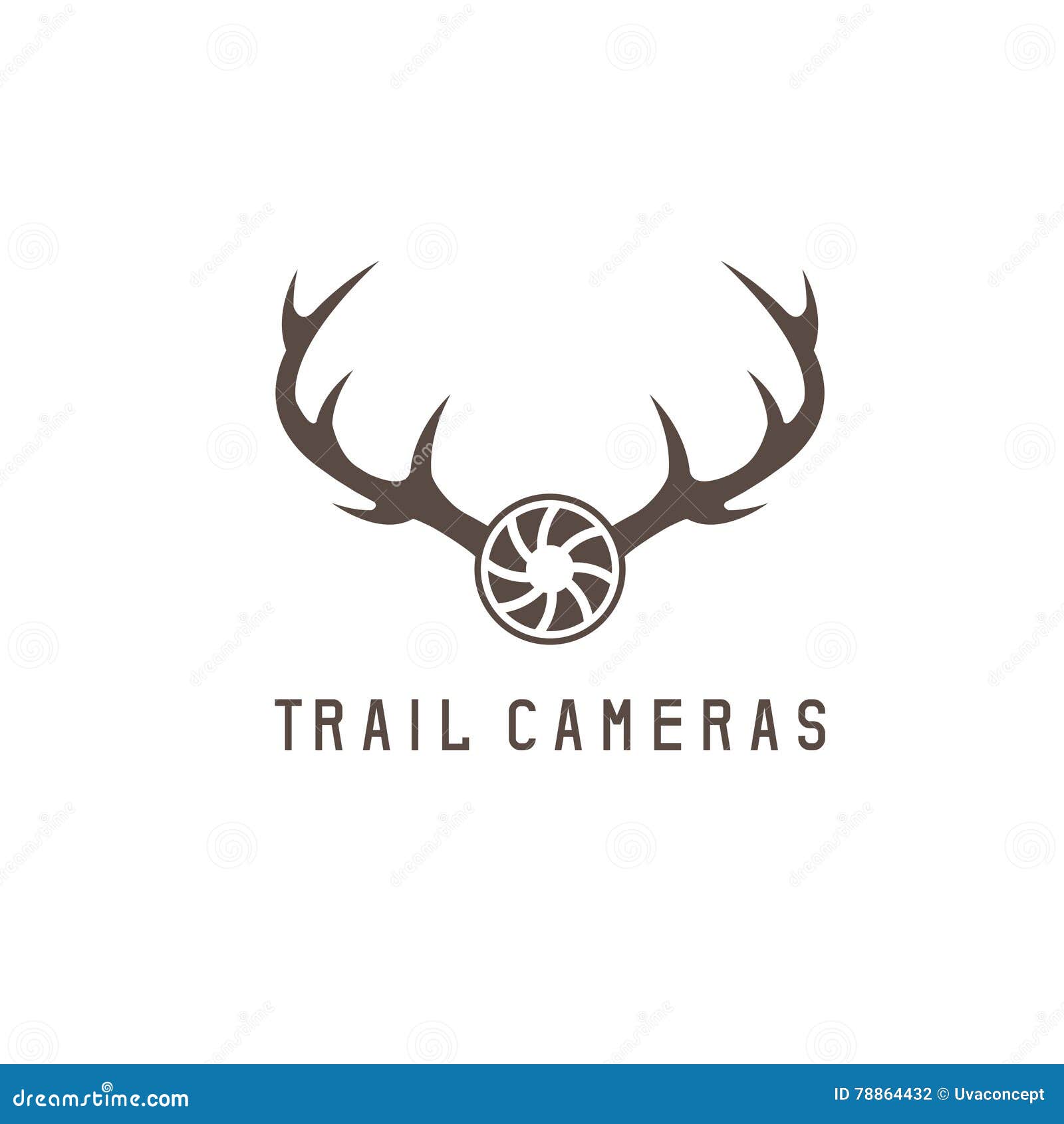 Deer Horns and Trail Camera Vector Design Stock Vector - Illustration ...