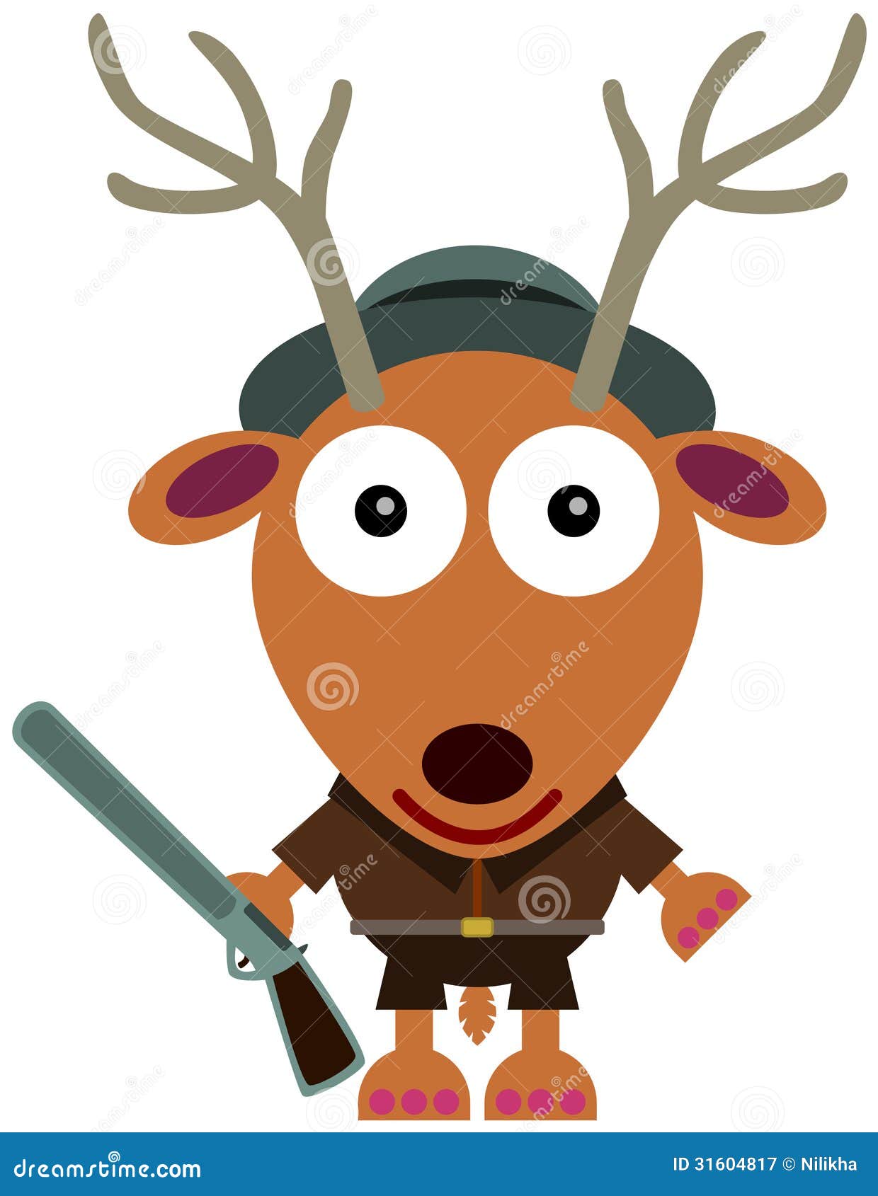 Deer hunter stock illustration. Illustration of animal - 31604817