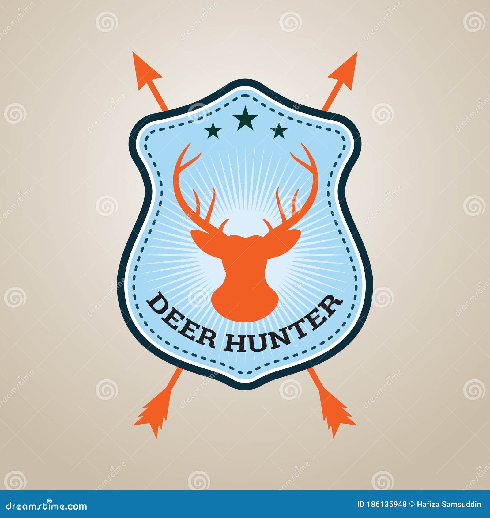 Deer Hunter. Vector Illustration Decorative Design Stock Illustration ...