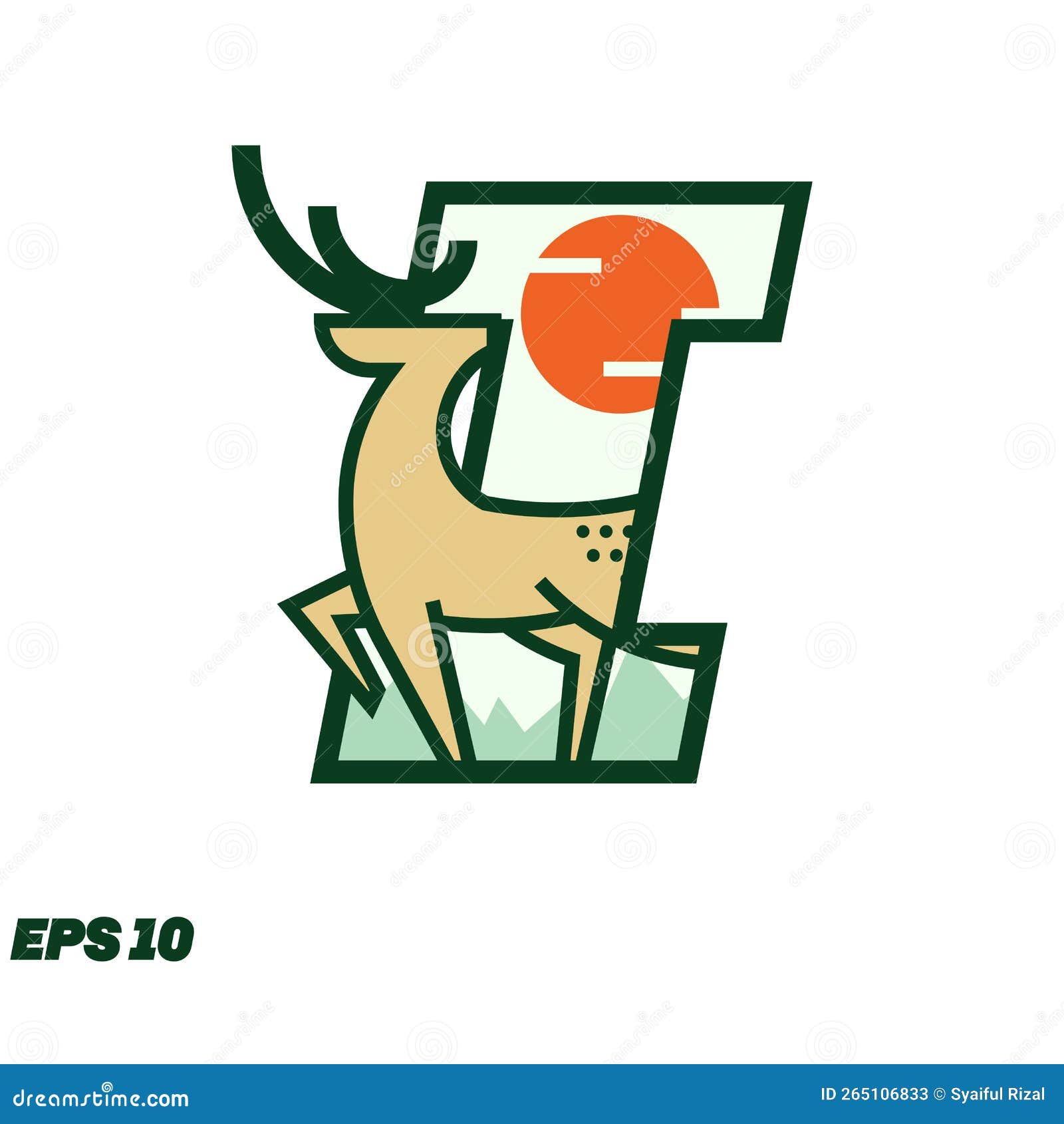 Deer or Hunting Alphabet I stock illustration. Illustration of antler ...