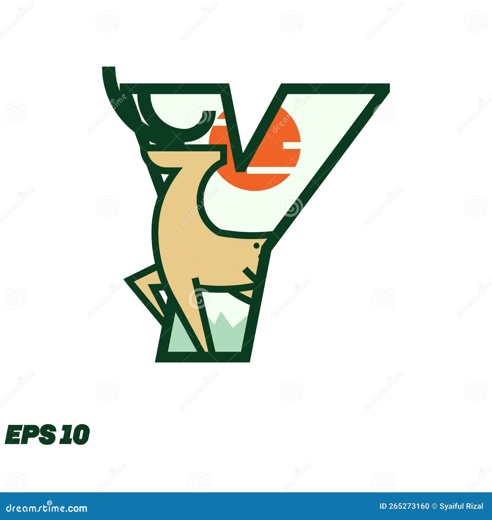 Deer or Hunting Alphabet Y stock illustration. Illustration of vector ...