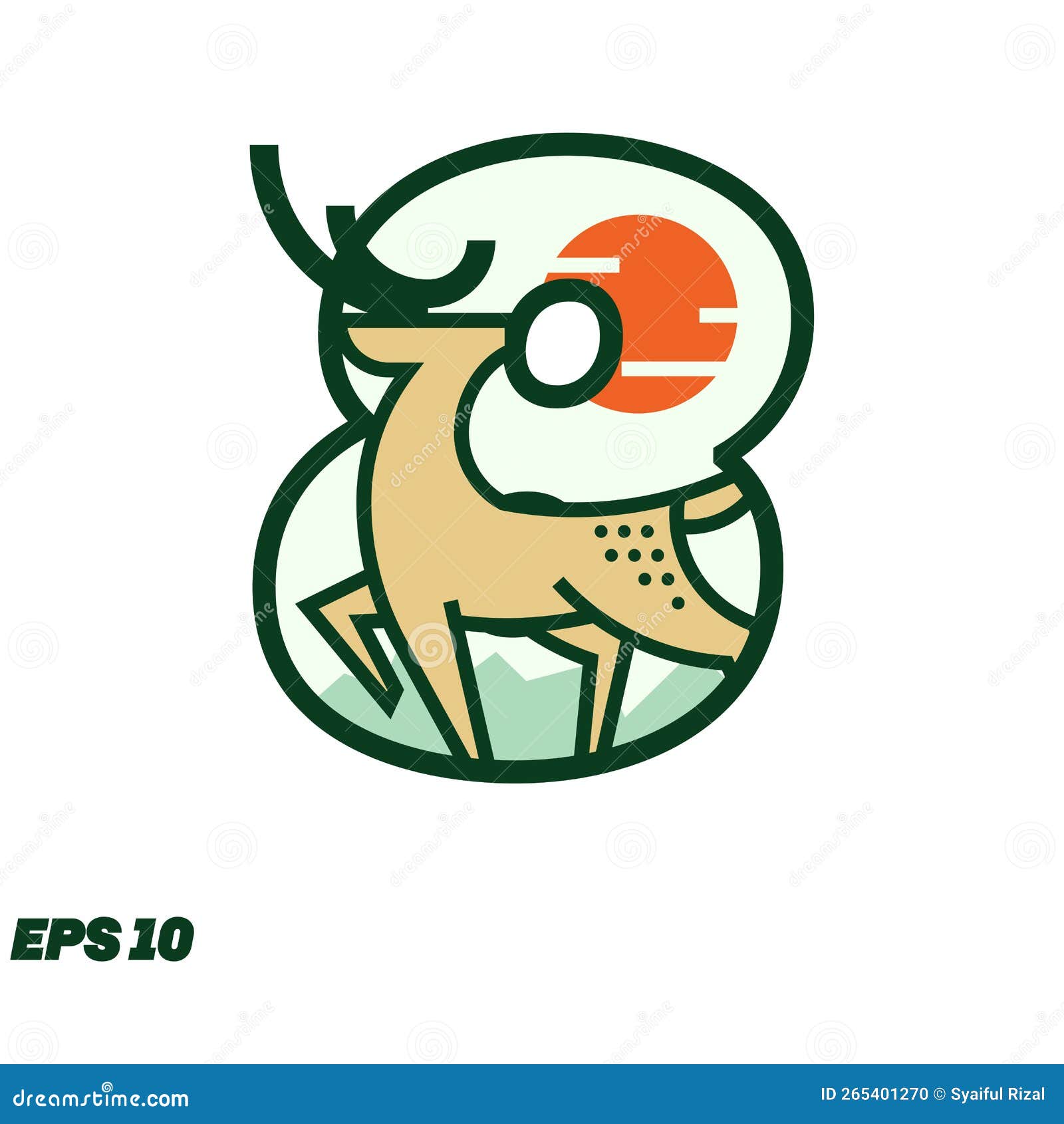 Deer or Hunting Numeric 8 stock illustration. Illustration of number ...
