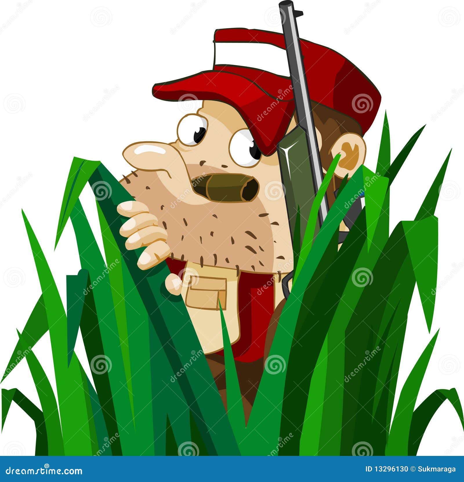 Deer Hunting in summer. stock illustration. Illustration of field ...