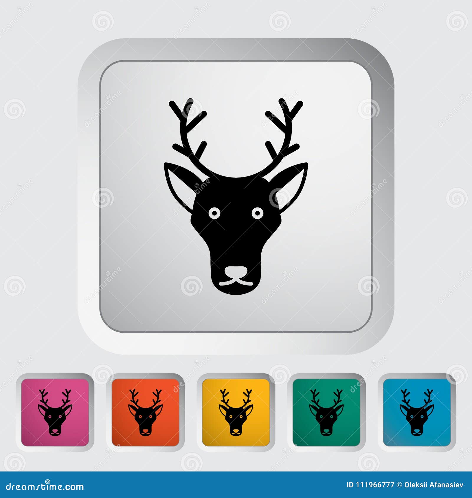 Deer icon stock vector. Illustration of male, deer, head - 111966777