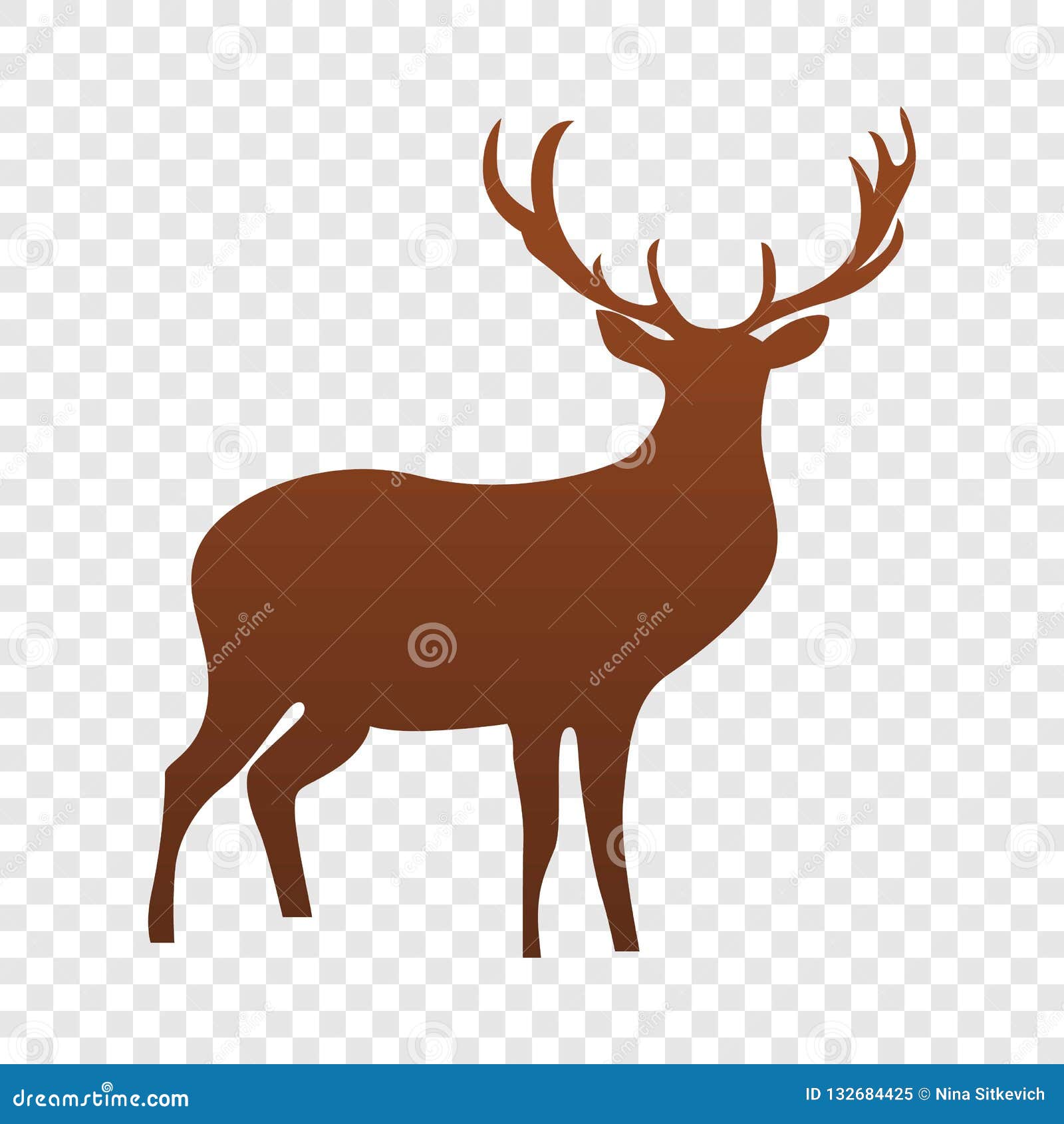 Deer icon, simple style stock vector. Illustration of figure - 132684425