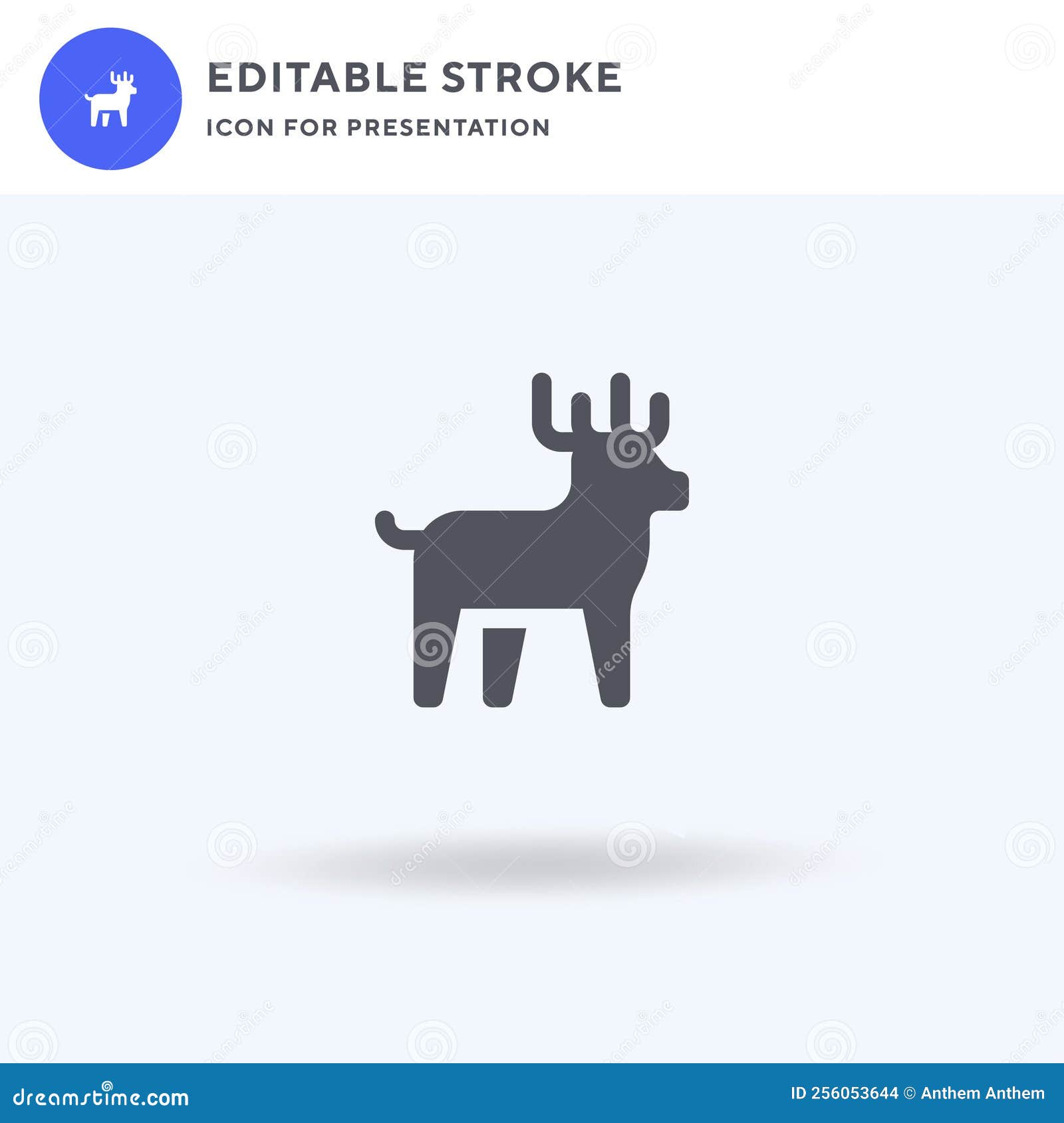 Deer Icon Vector, Filled Flat Sign, Solid Pictogram Isolated on White ...