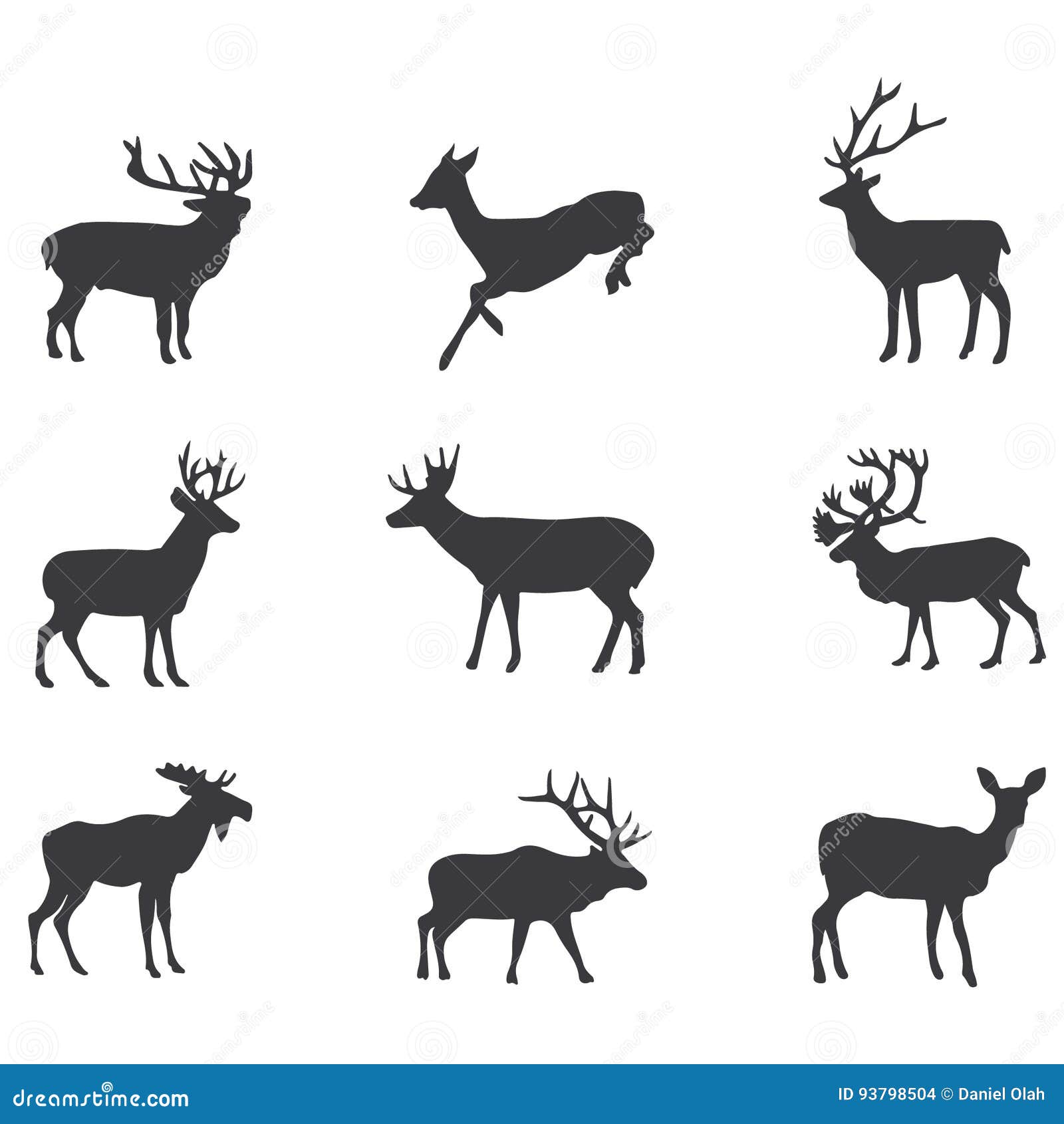 Deer Icons stock illustration. Illustration of christmas - 93798504