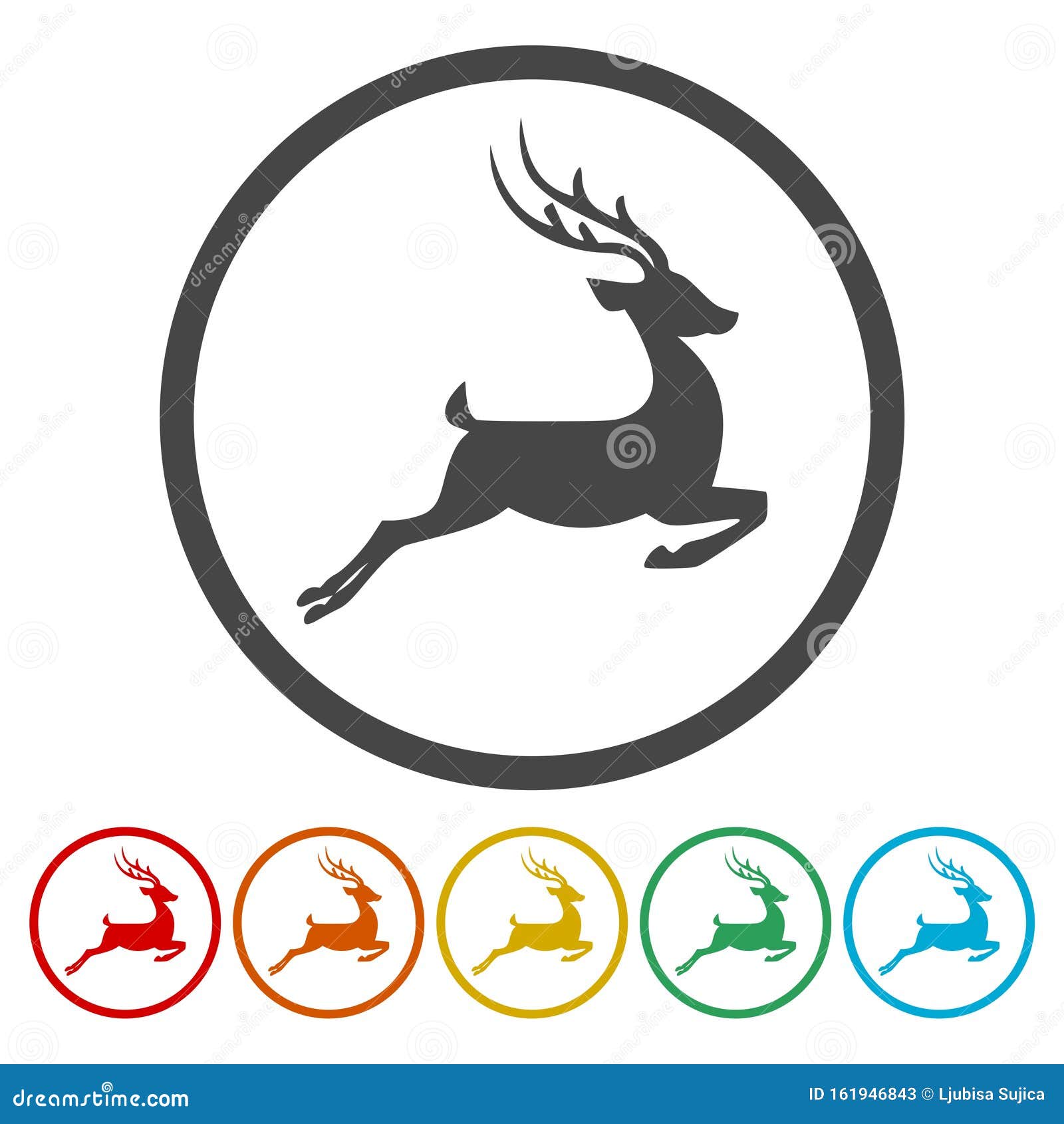 Deer Icons Set - Vector Illustration Stock Vector - Illustration of ...