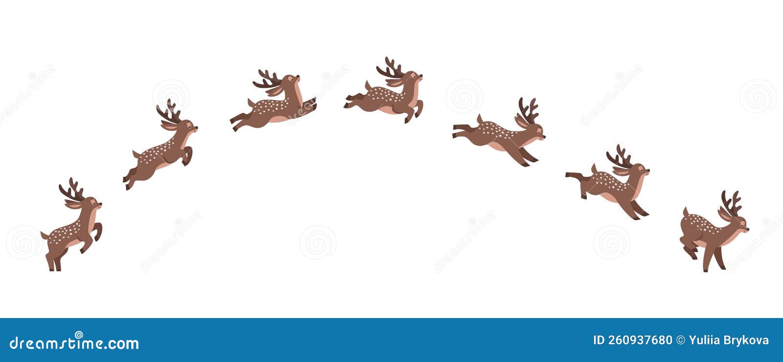 Deer jumping stock vector. Illustration of isolated - 260937680