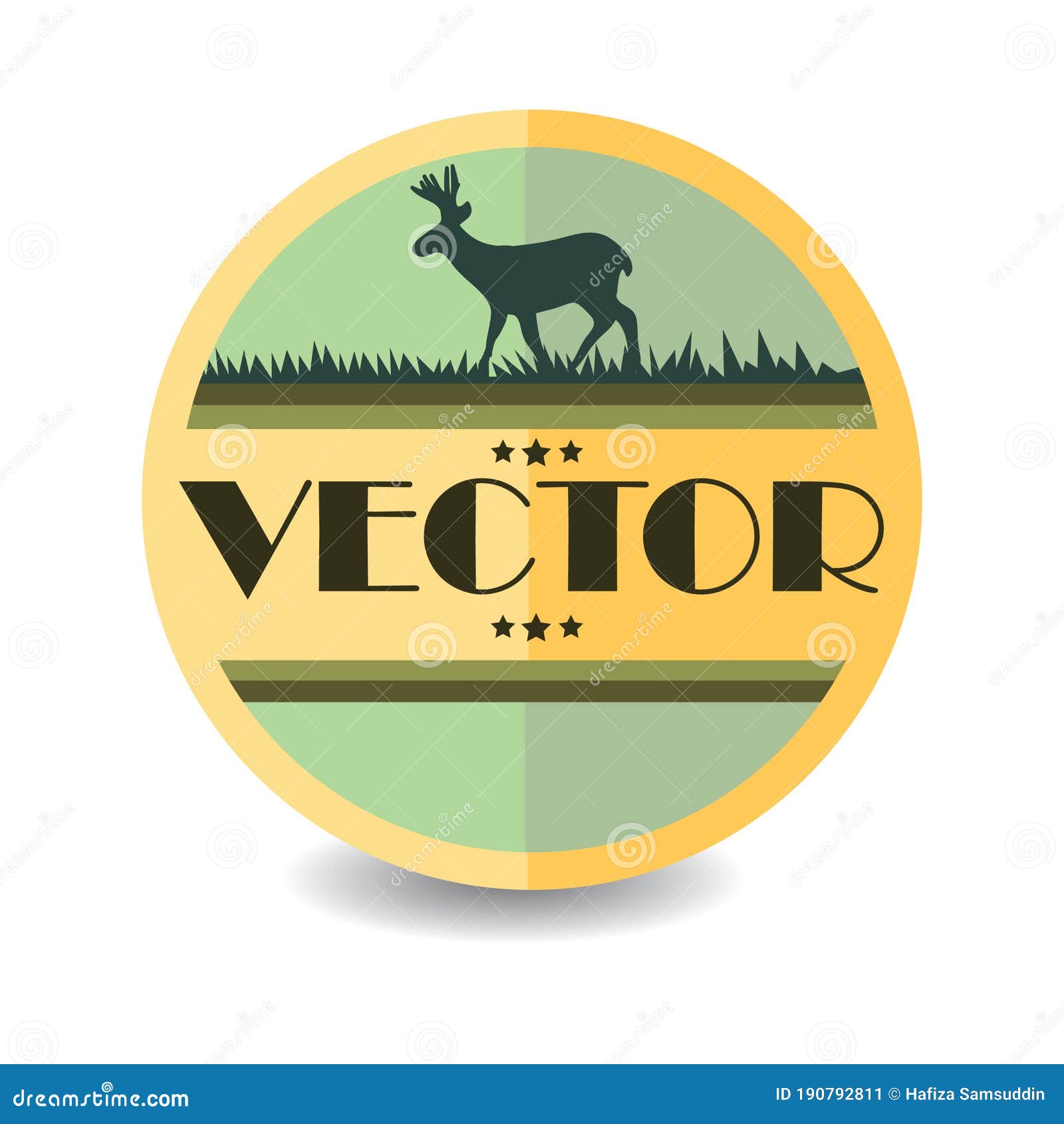 Deer Label. Vector Illustration Decorative Design Stock Vector ...