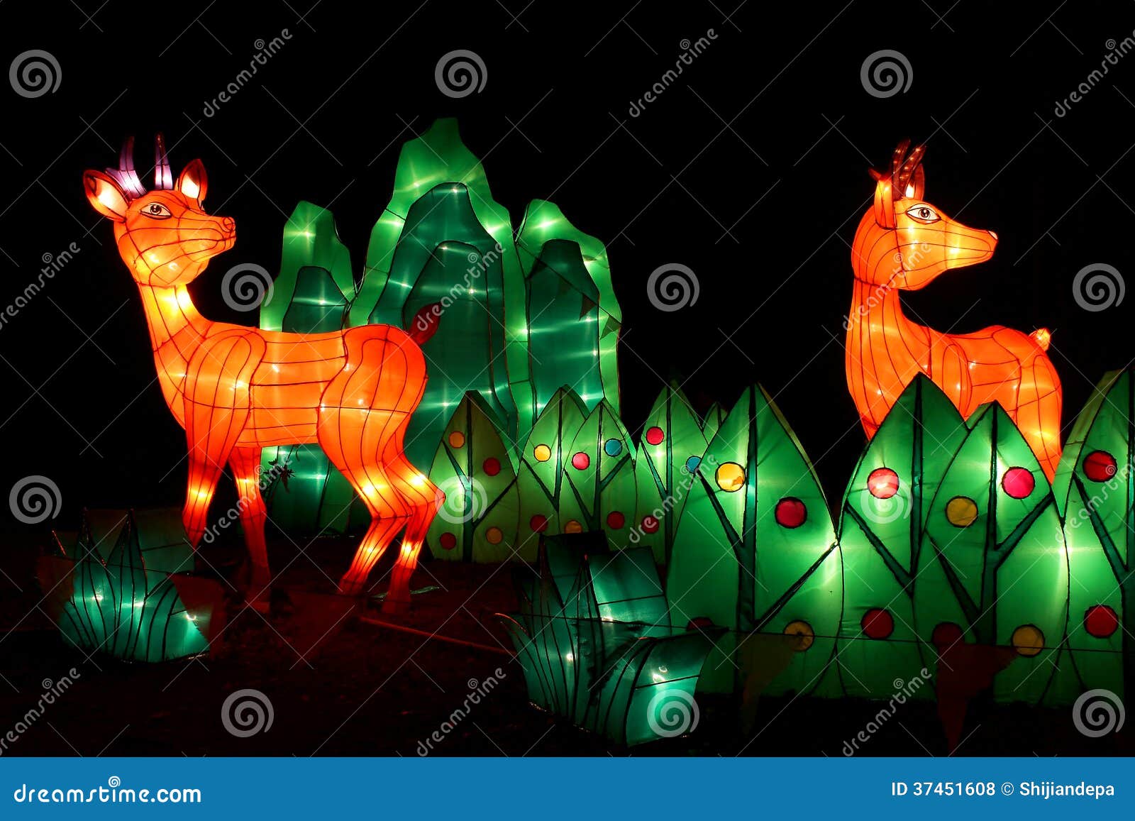 Deer light show stock photo. Image of deer, festive, show - 37451608