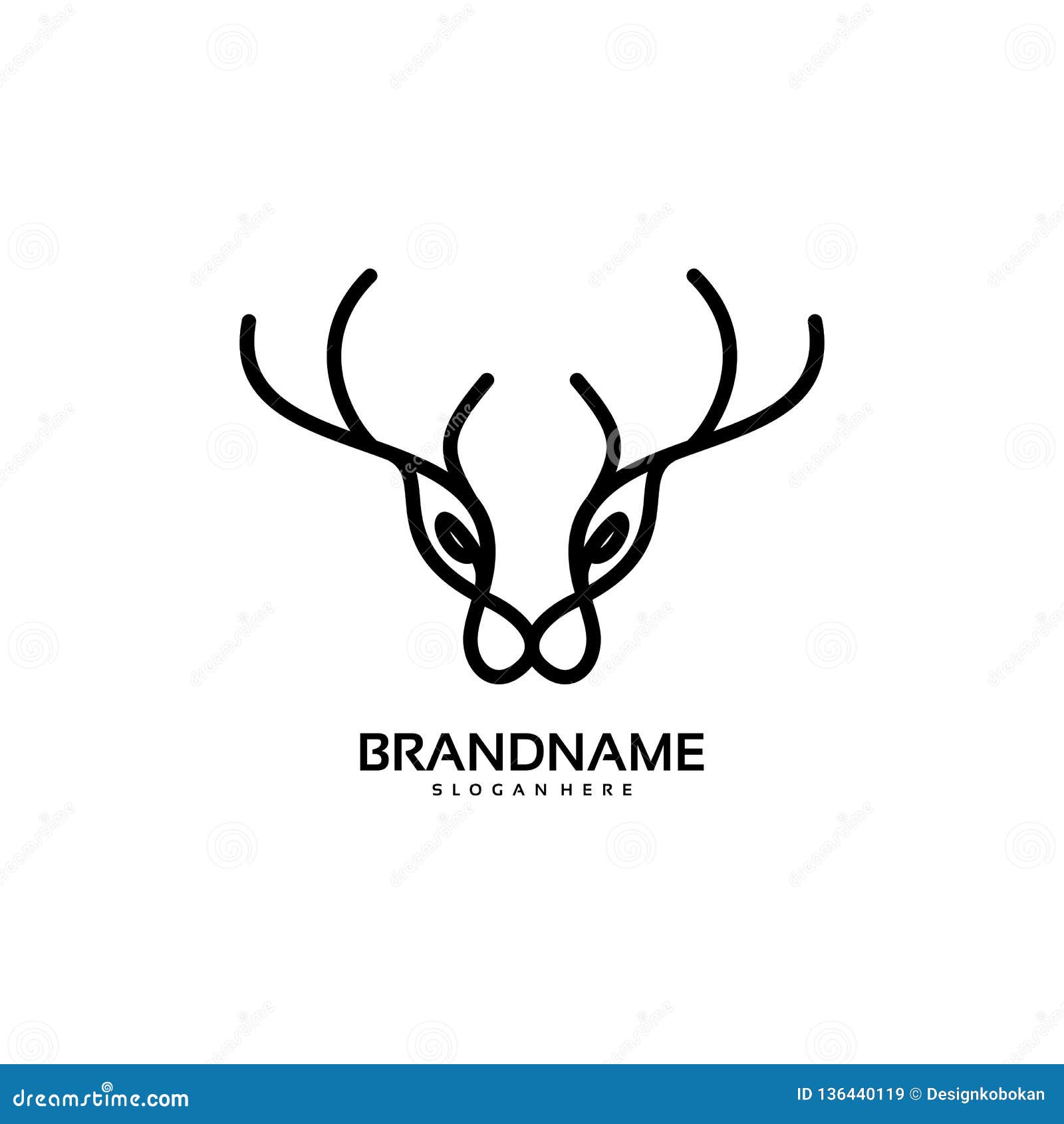 Line Deer Simple Logo Design Template Stock Illustration - Illustration ...